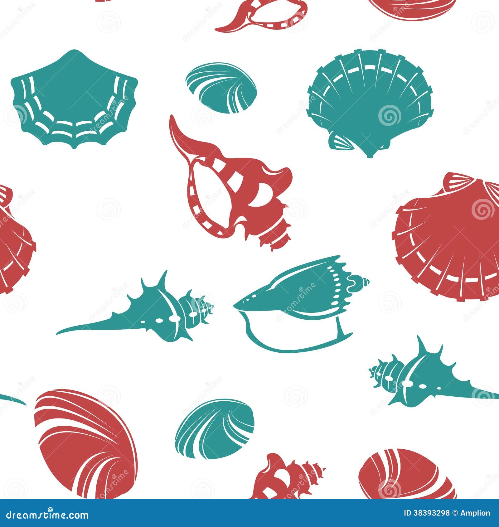 Shell seamless pattern 4 stock vector. Illustration of shape - 38393298