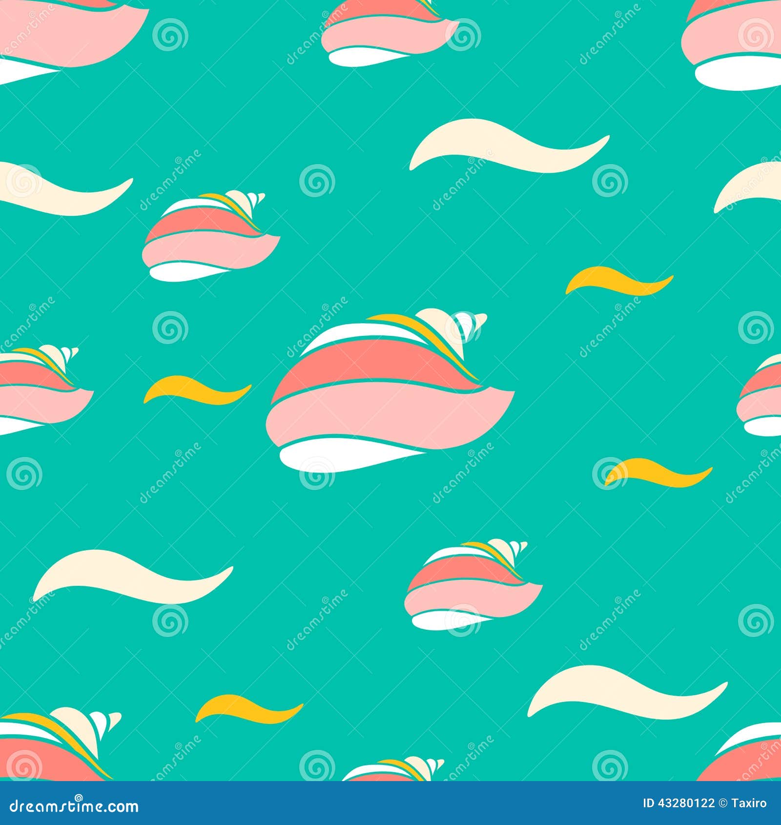 Shell seamless pattern stock vector. Illustration of collection - 43280122
