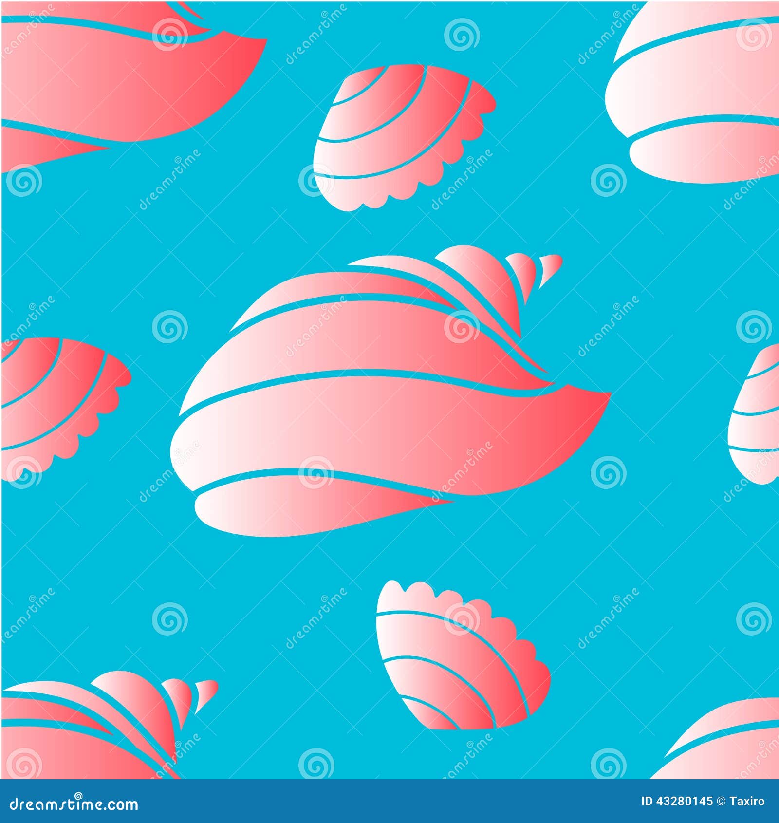 Shell seamless pattern stock vector. Illustration of spiral - 43280145