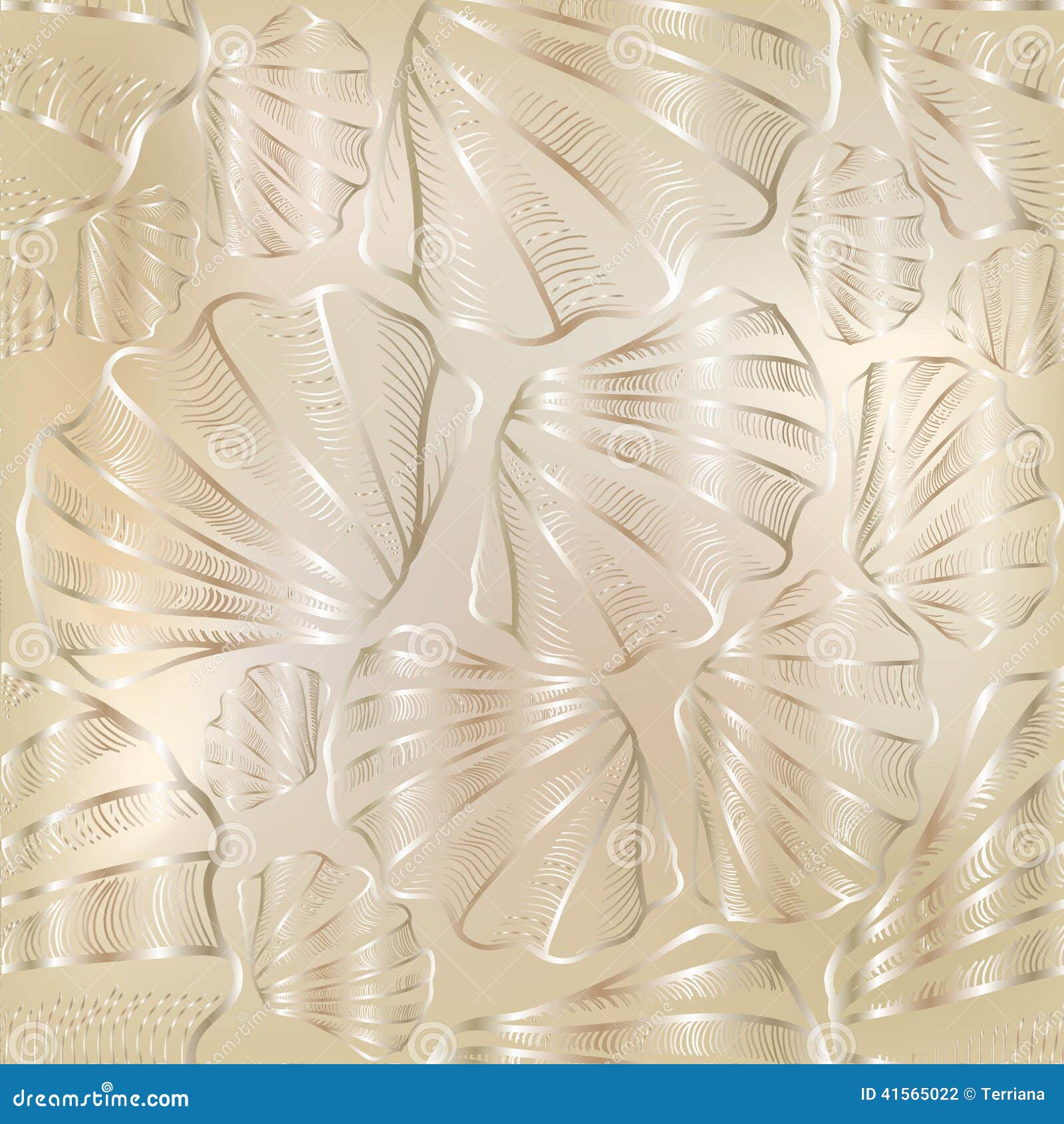 Sea Shell Seamless Texture. Beach Resort Wallpaper. Royalty-Free Stock ...