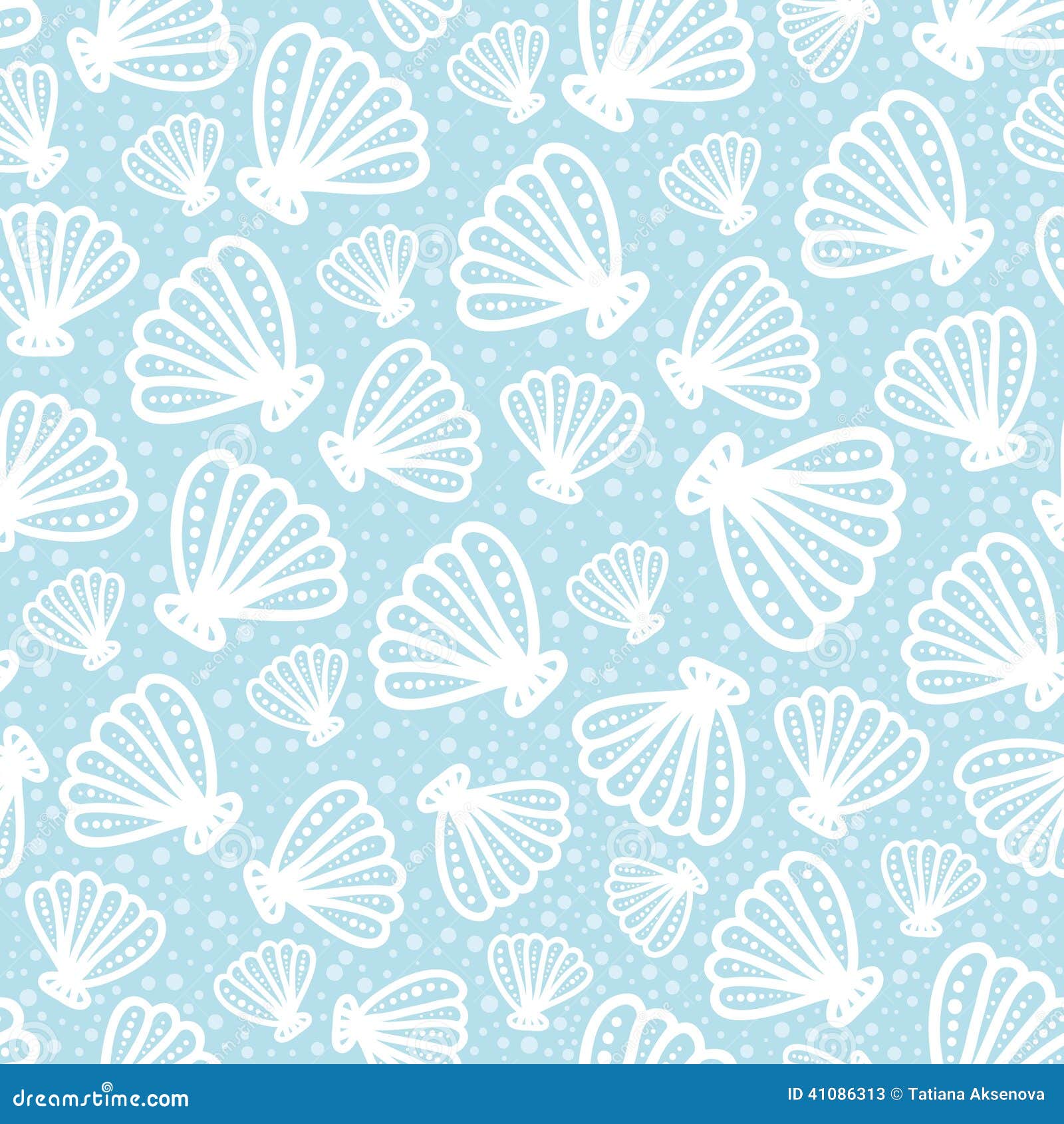 Shell Seamless Pattern On Spotted Background Stock Vector ...