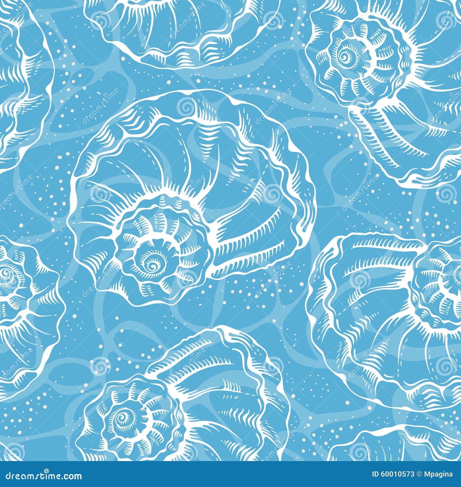 Shell seamless pattern stock vector. Illustration of fauna - 60010573