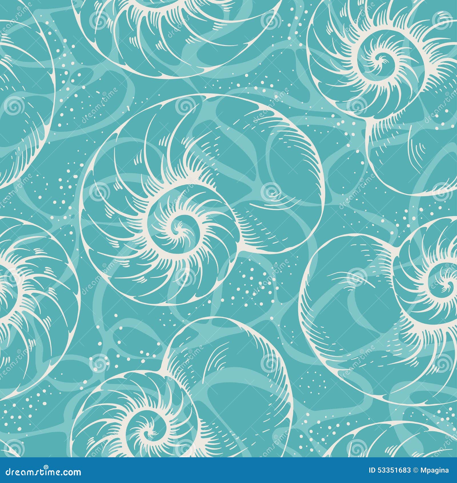 Shell seamless pattern stock vector. Illustration of abstract - 53351683