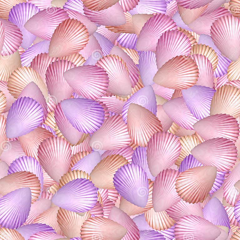 Shell Seamless Texture, 3d Illustration Stock Illustration ...