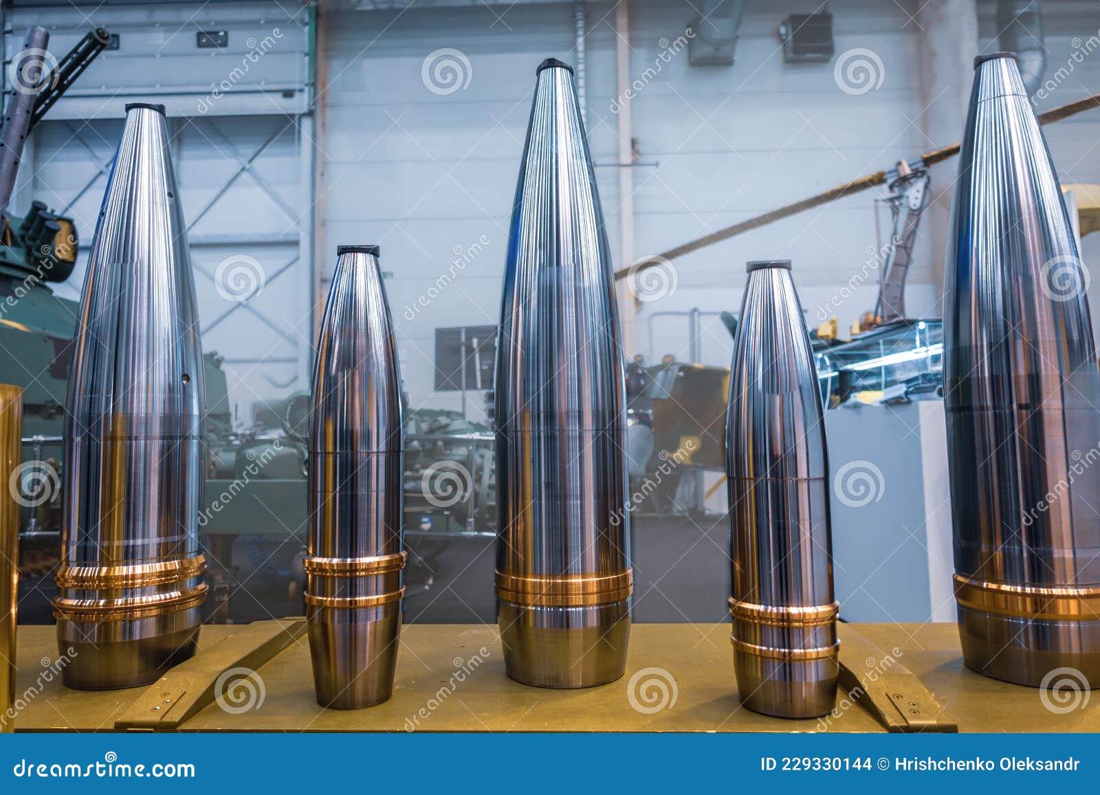A Shell for a Self-propelled Artillery Installation. Shiny Polished ...