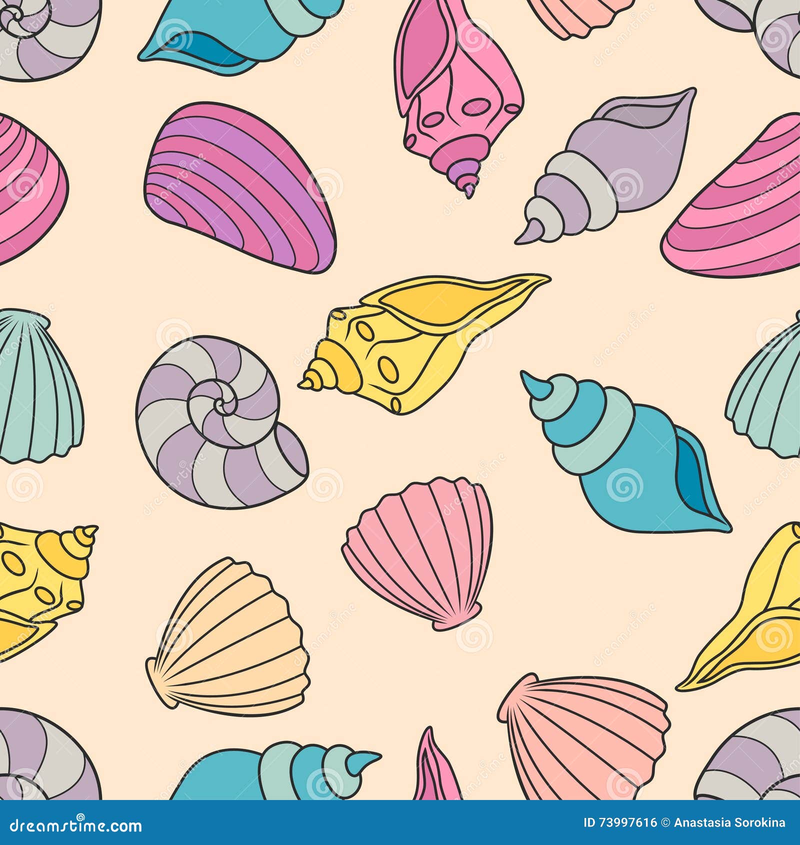 Shell set stock illustration. Illustration of detail - 73997616