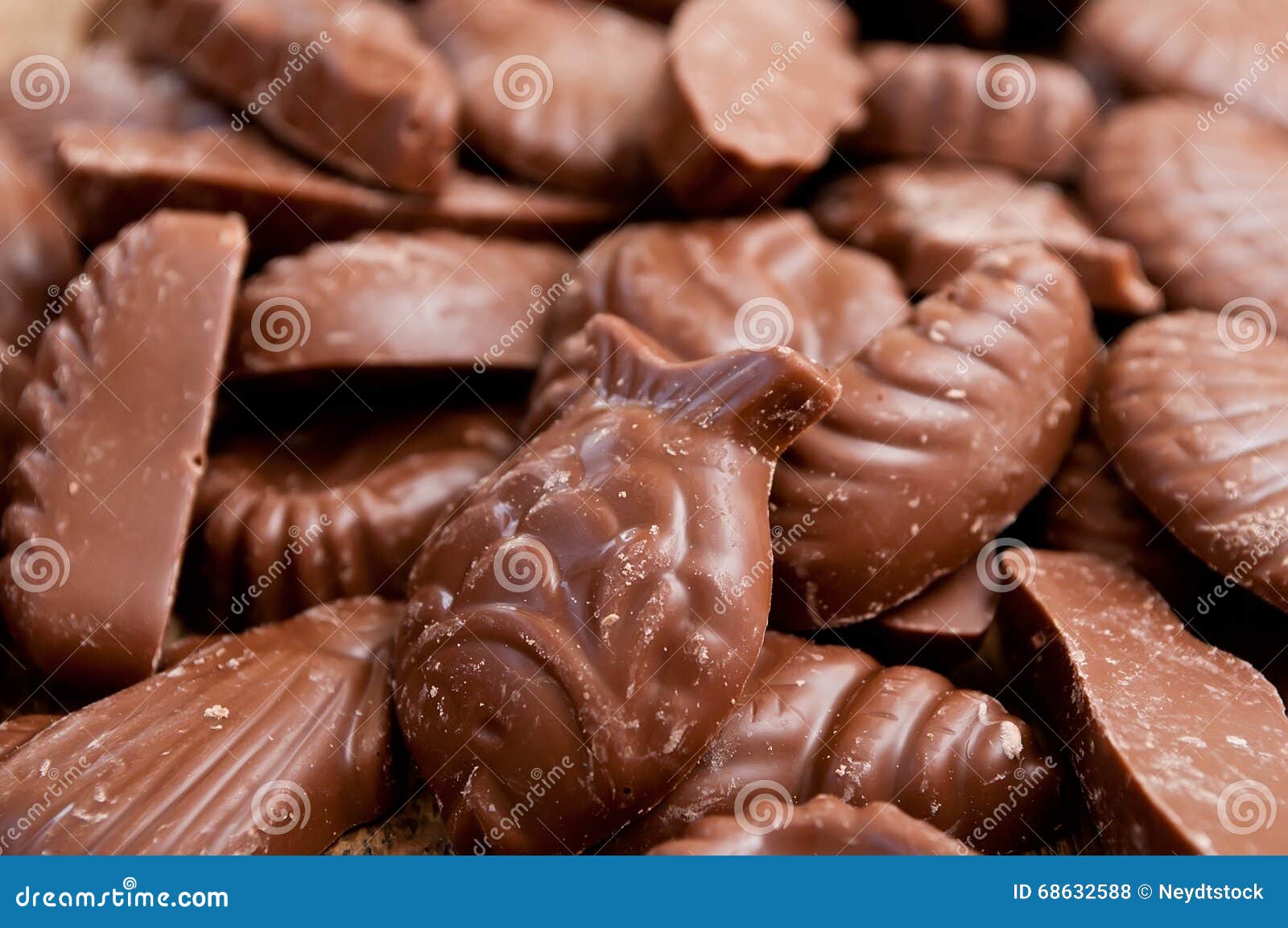Shell-shaped Chocolates Pralines Assortment Texture Stock Photo - Image ...