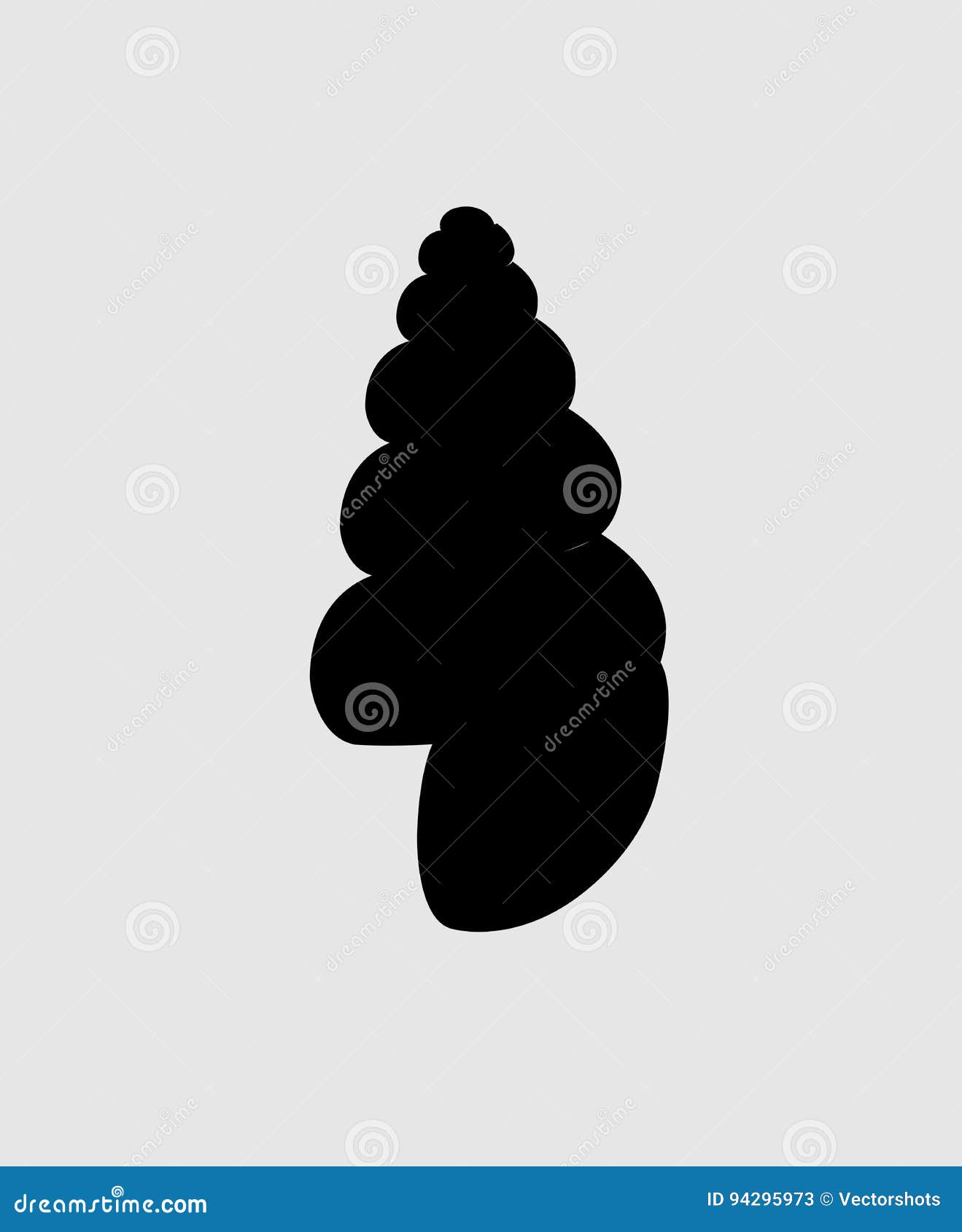 Shell Silhouette , Black And White Illustration Isolated On White ...