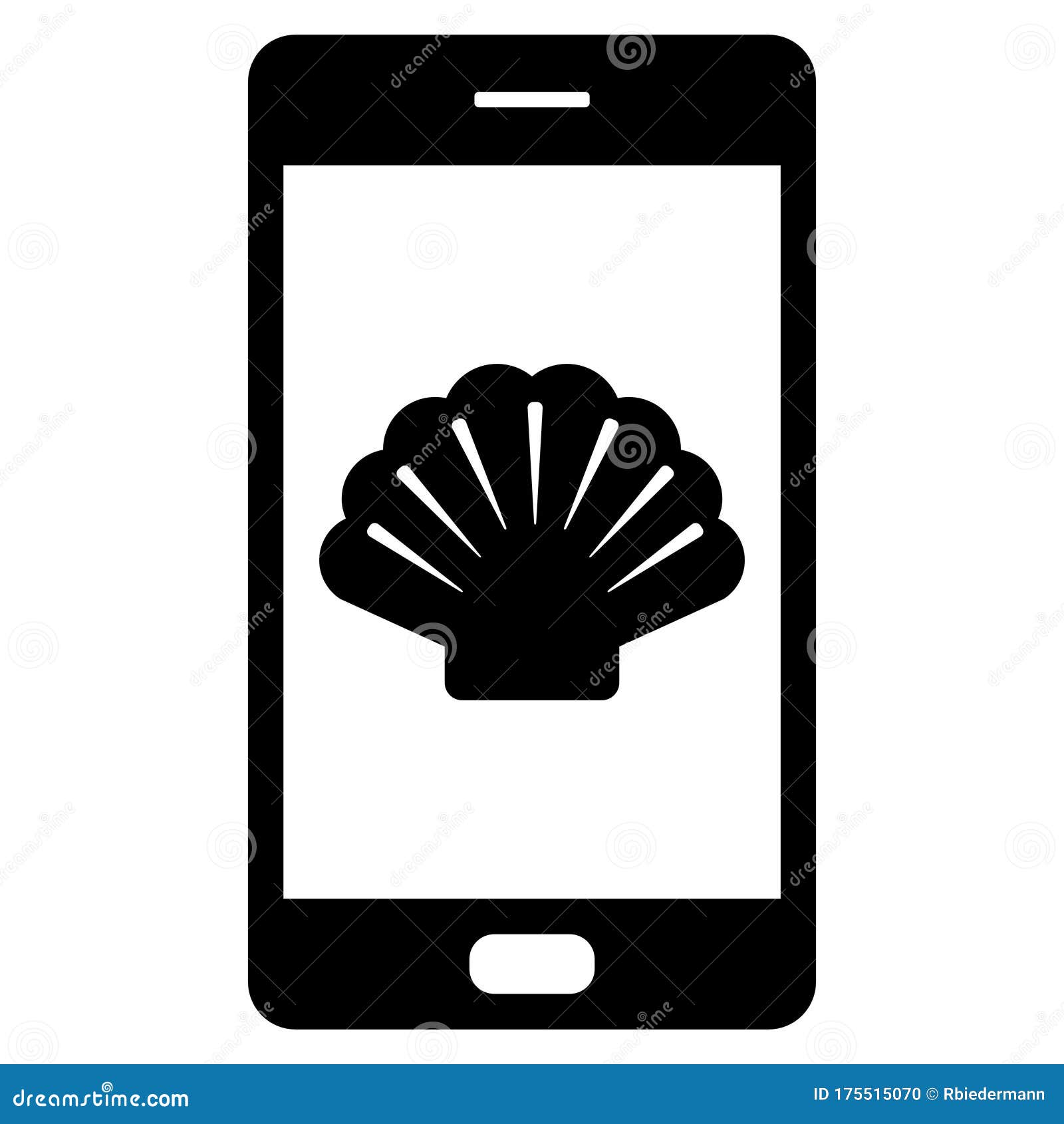 Shell and smartphone stock vector. Illustration of symbol - 175515070