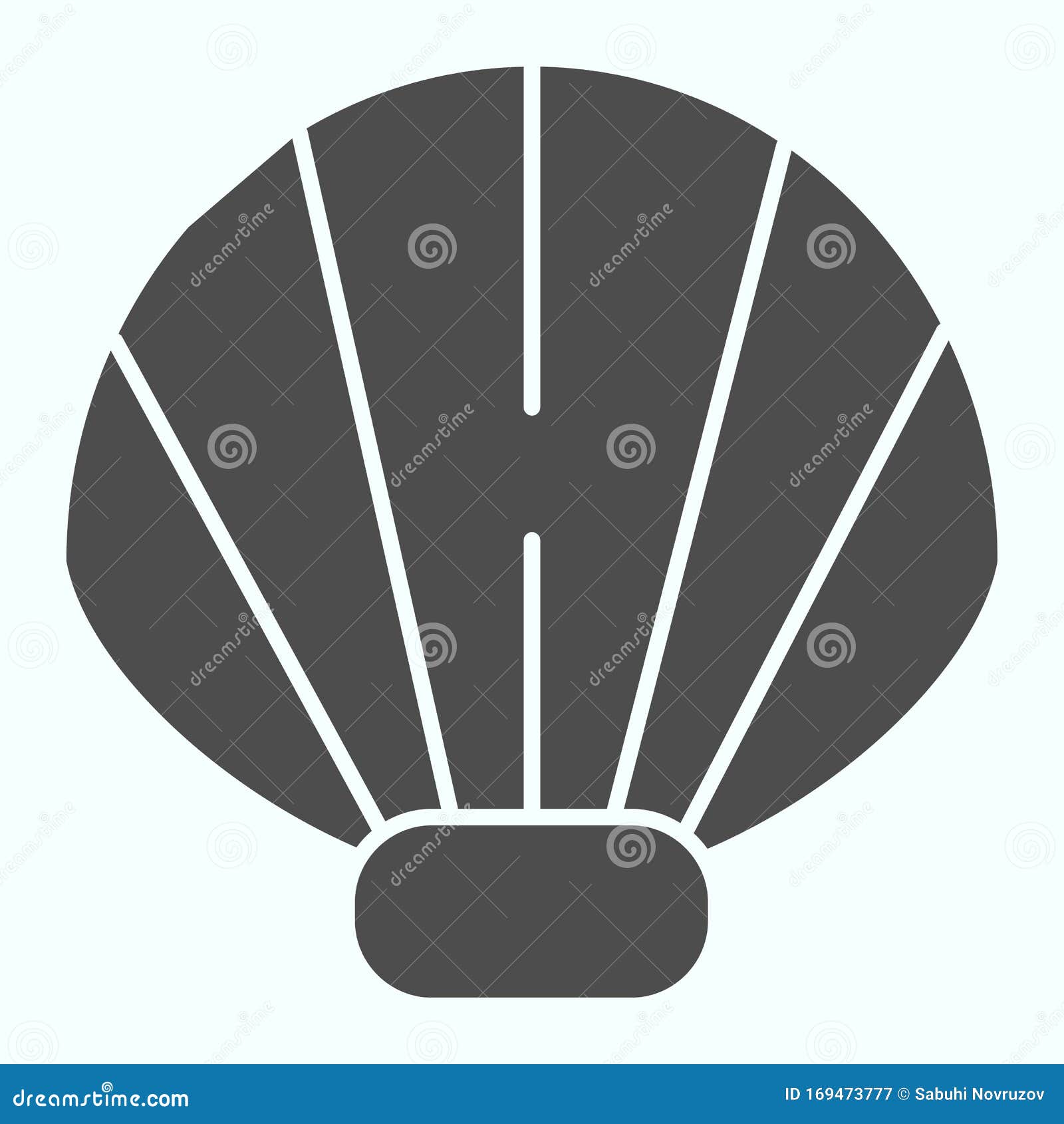 Shell Solid Icon. Black Sea Shell Closeup Illustration Isolated on ...