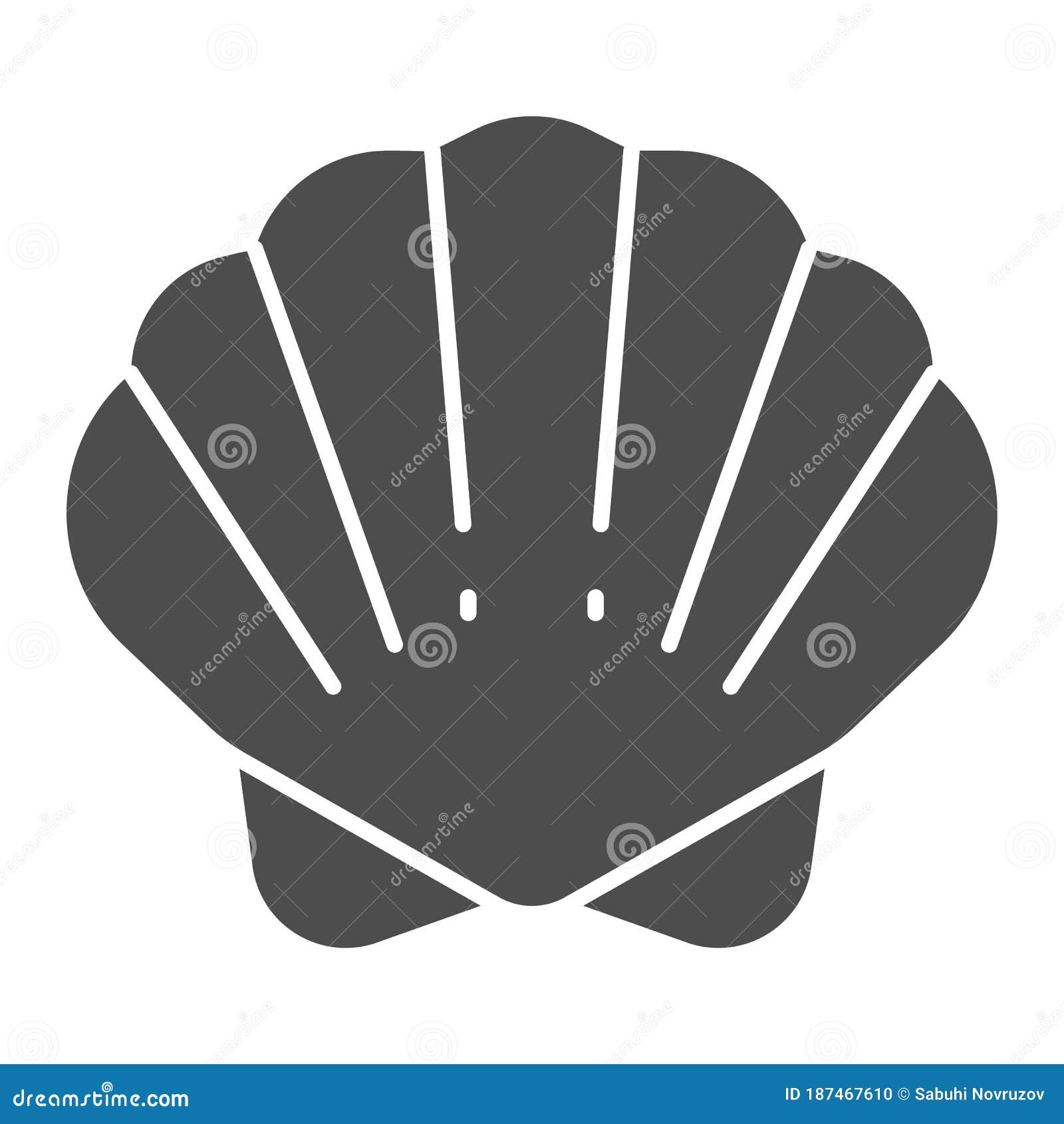 Shell Solid Icon, Ocean Concept, Shellfish Shell Sign on White ...