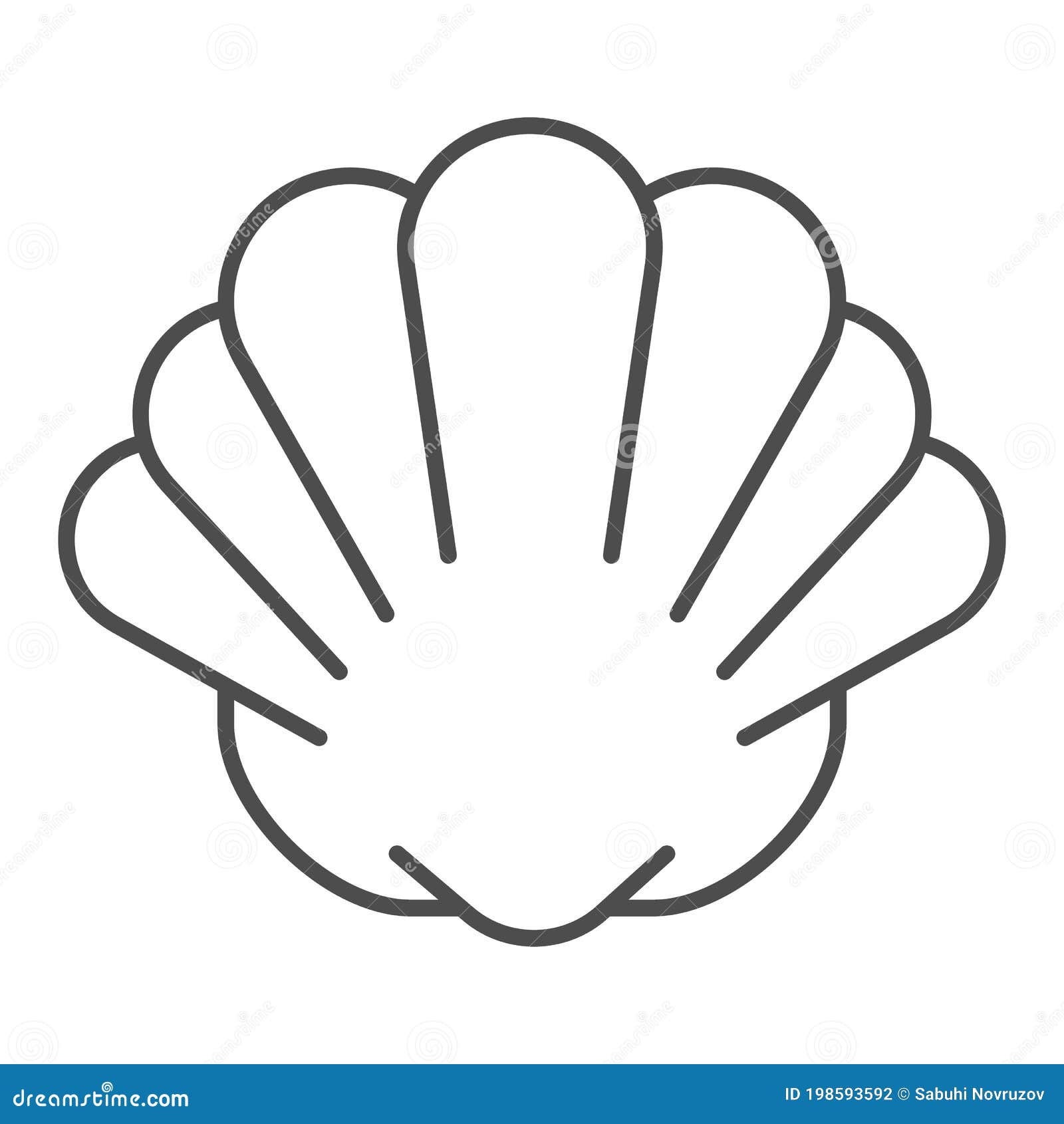 Shell Thin Line Icon, Marine Life Concept, Shellfish Shell Sign on ...