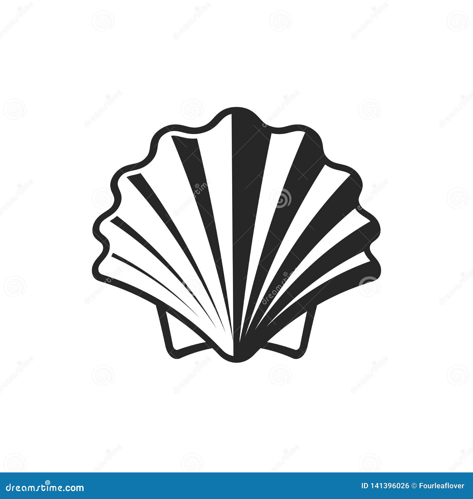 Shell Vector Icon. Simple Flat Symbol Stock Vector - Illustration of ...