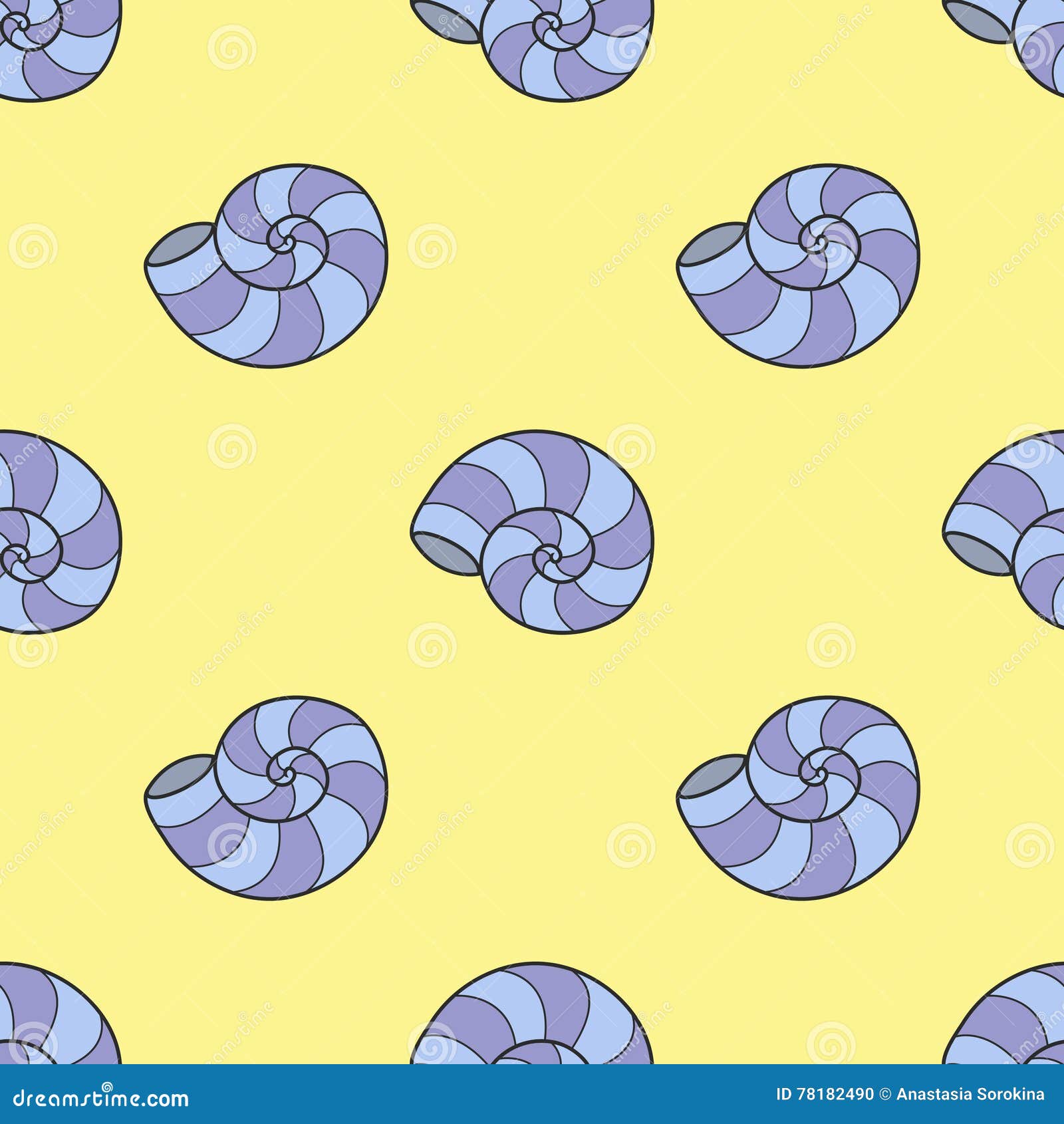 Shell. Vector Seamless Pattern Stock Vector - Illustration of seamless ...