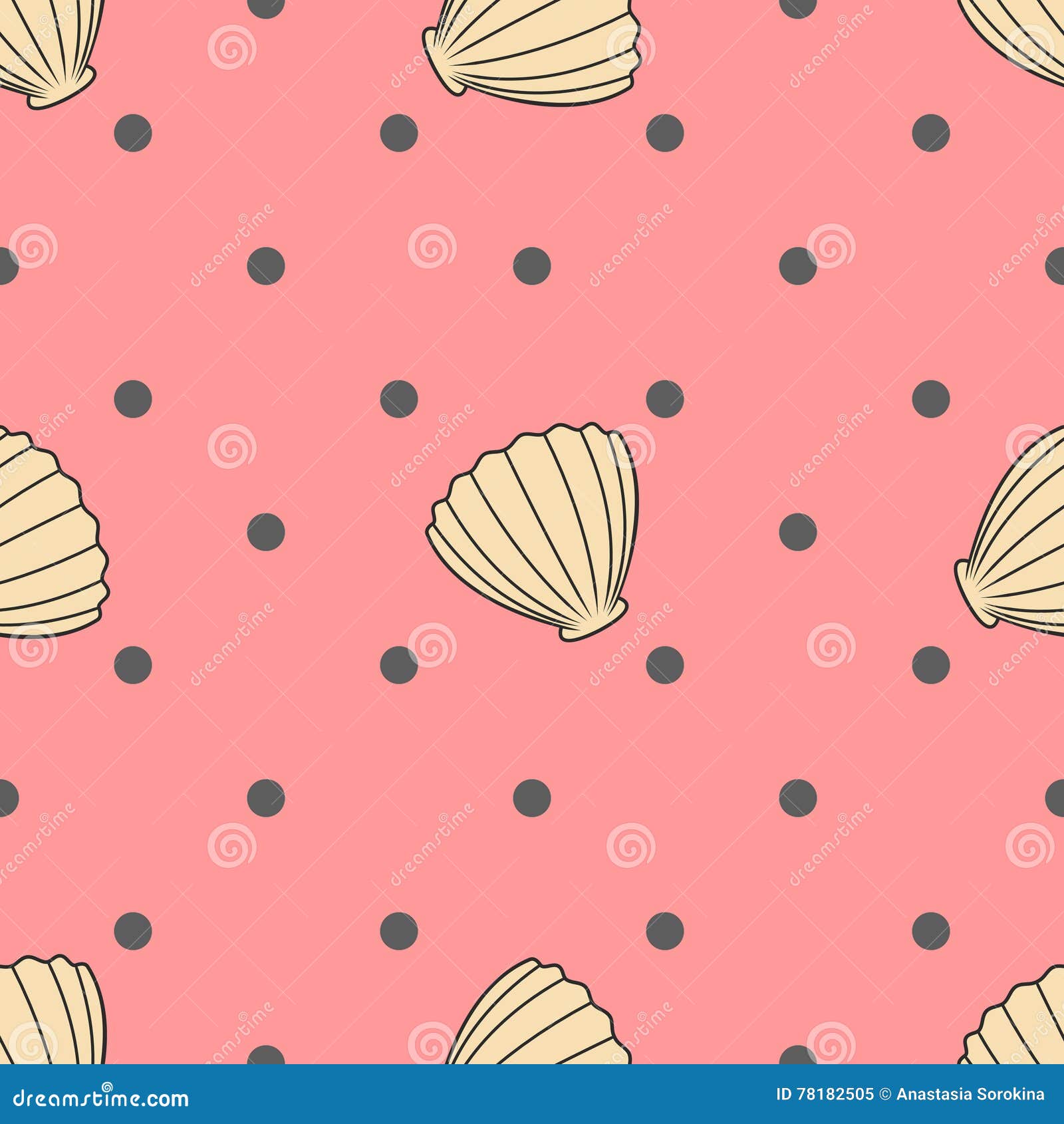 Shell. Vector Seamless Pattern Stock Vector - Illustration of backdrop ...