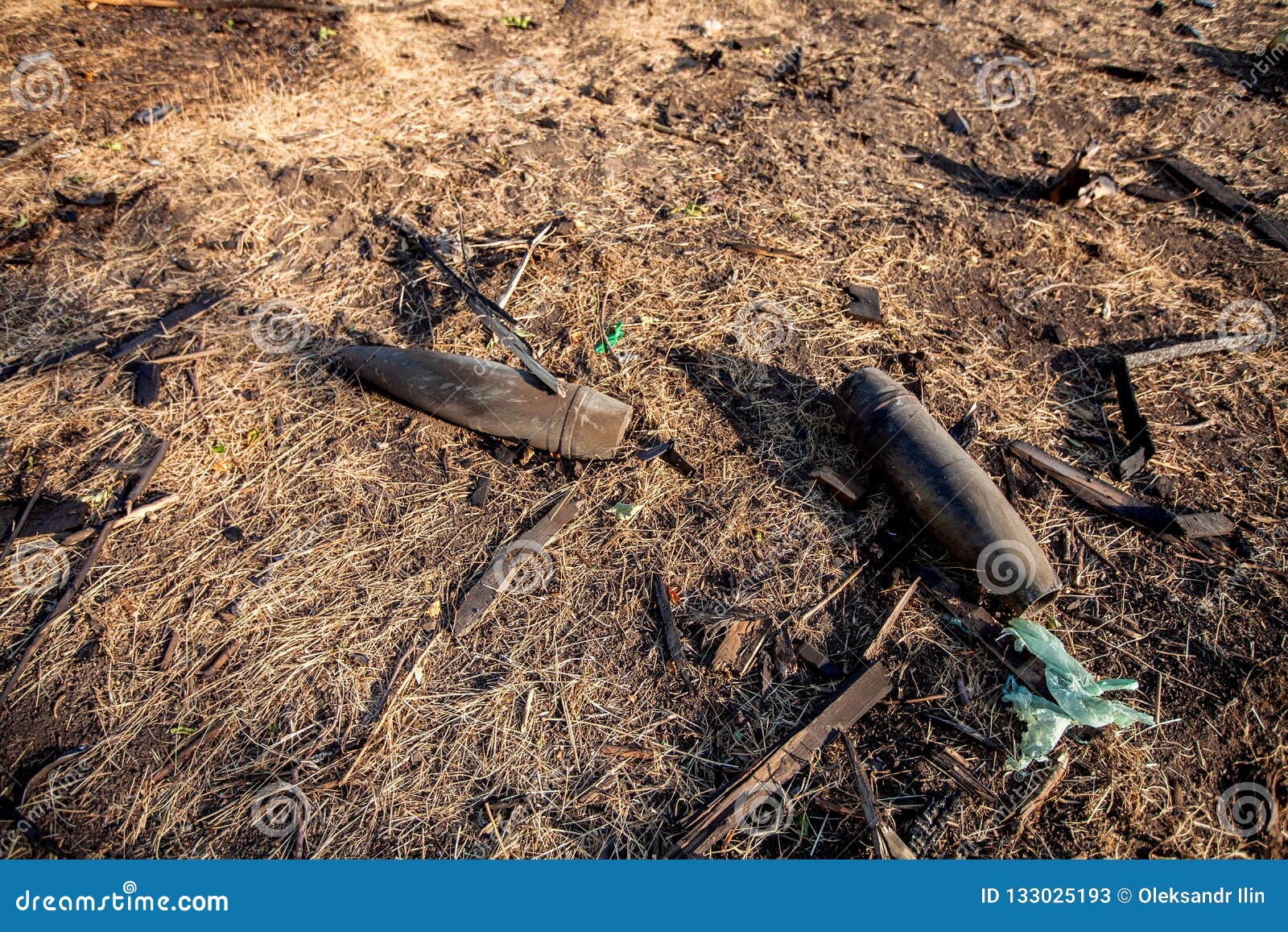 Shell, War Actions Aftermath, Ukraine and Donbass Conflict Stock Image ...