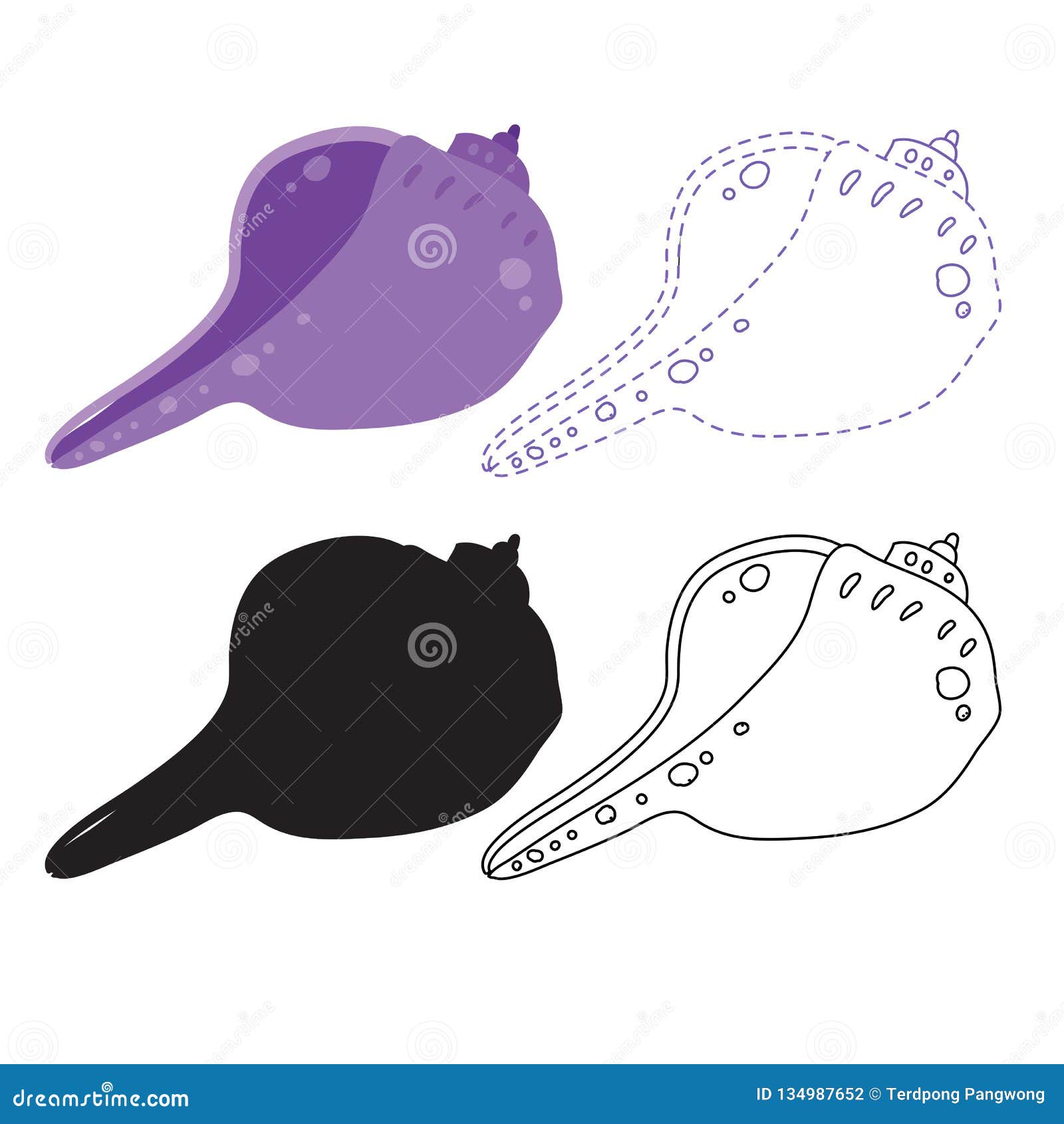 Shell Worksheet Vector Design Stock Vector - Illustration of nature ...