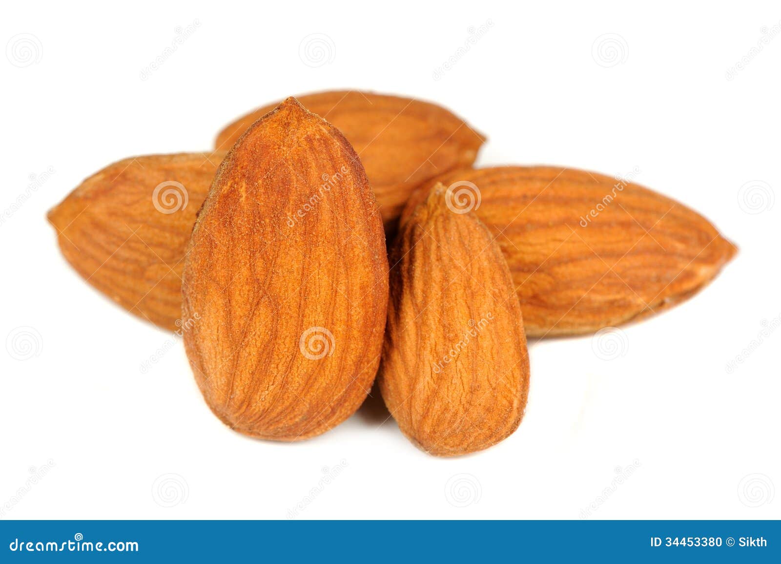 Shelled Almonds Isolated on White Background Stock Photo - Image of ...