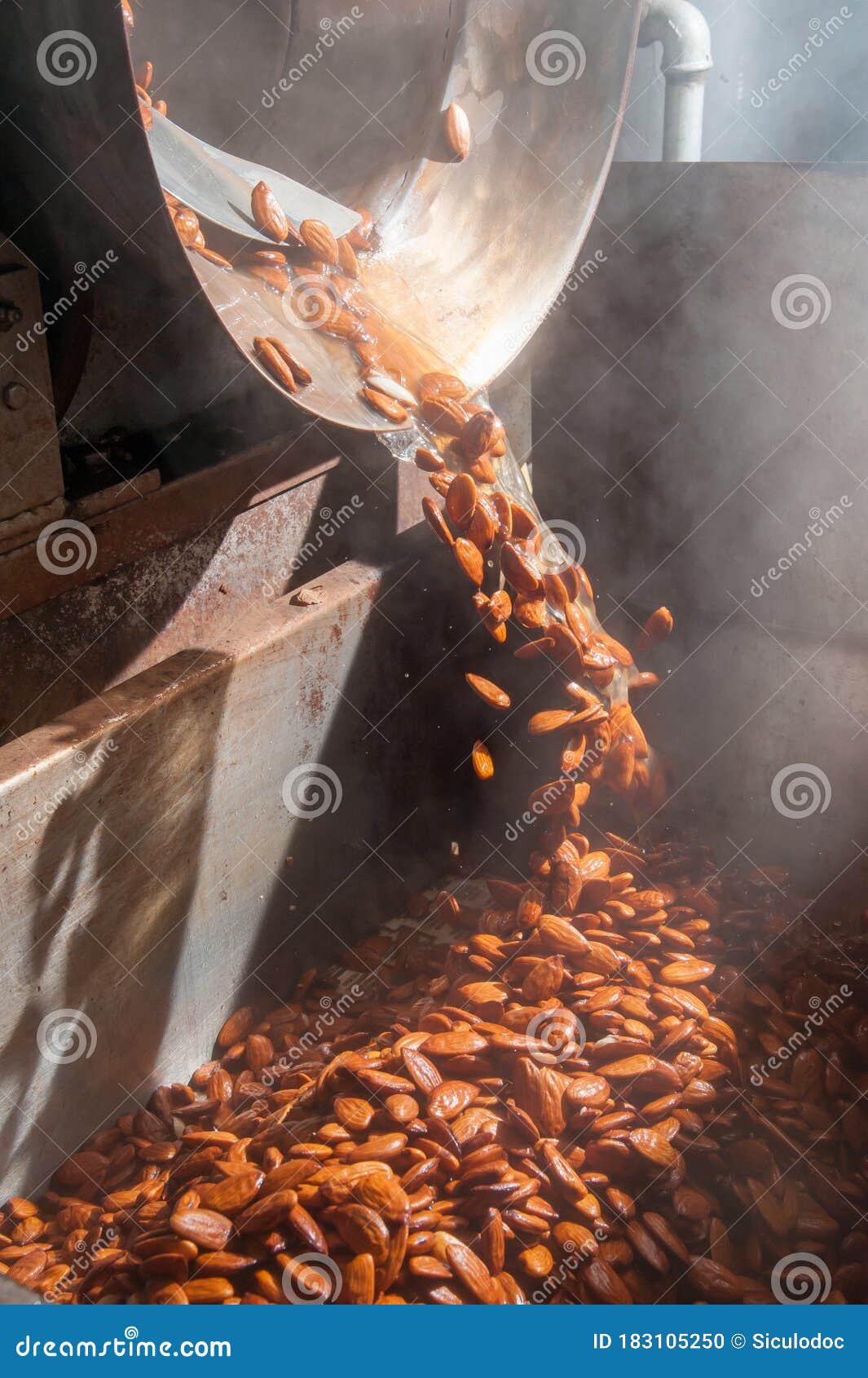 The working of almonds stock photo. Image of product - 183105250