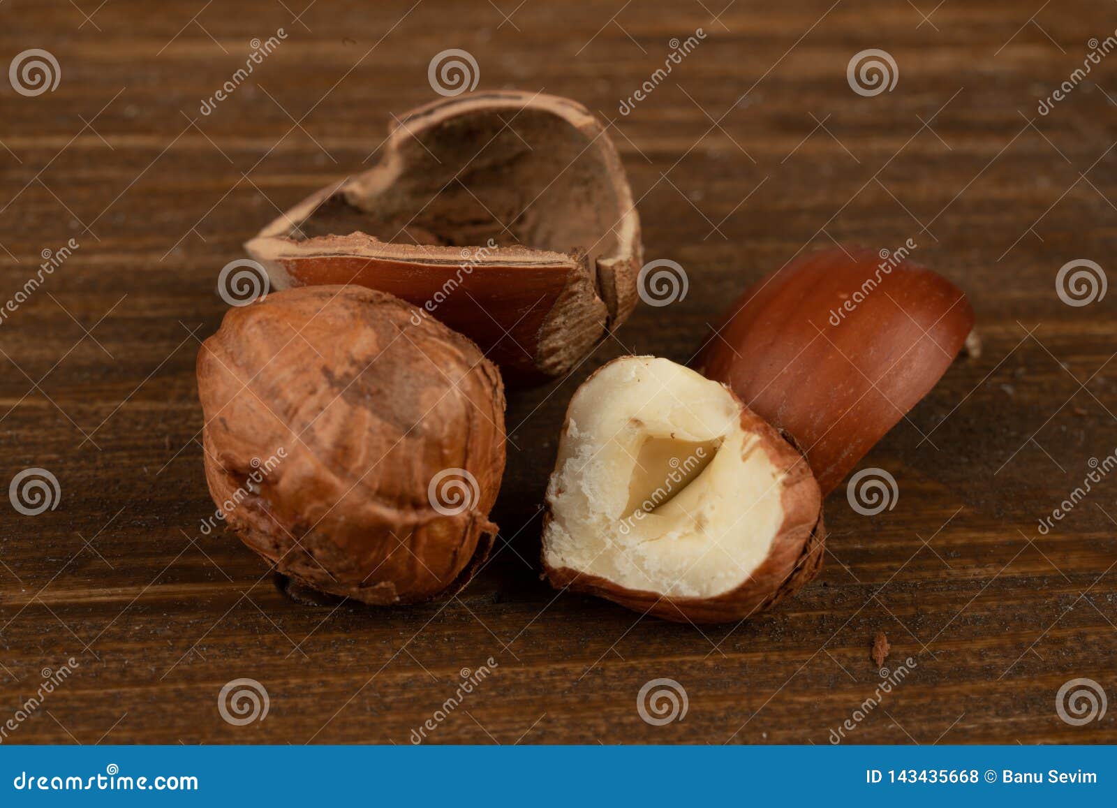 Shelled hazel nuts stock photo. Image of closeup, leaf - 143435668