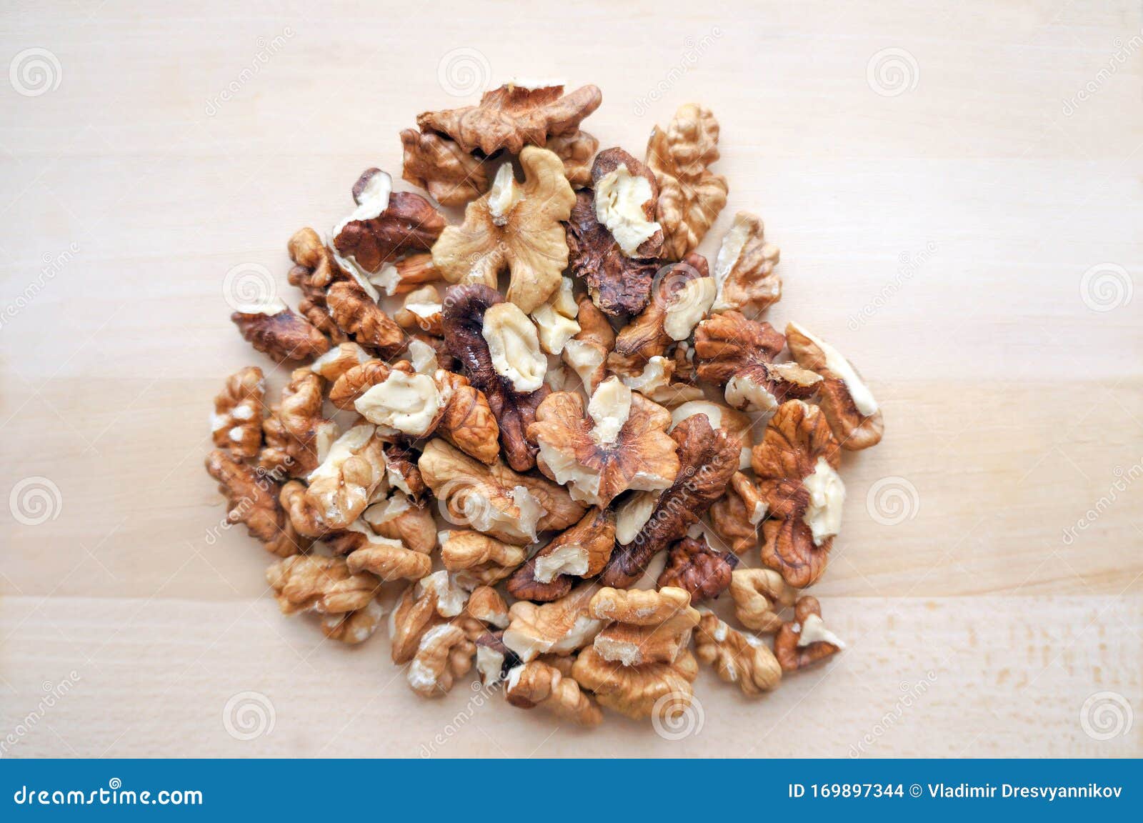 Shelled Walnut on a Wooden Board Stock Photo - Image of nature ...