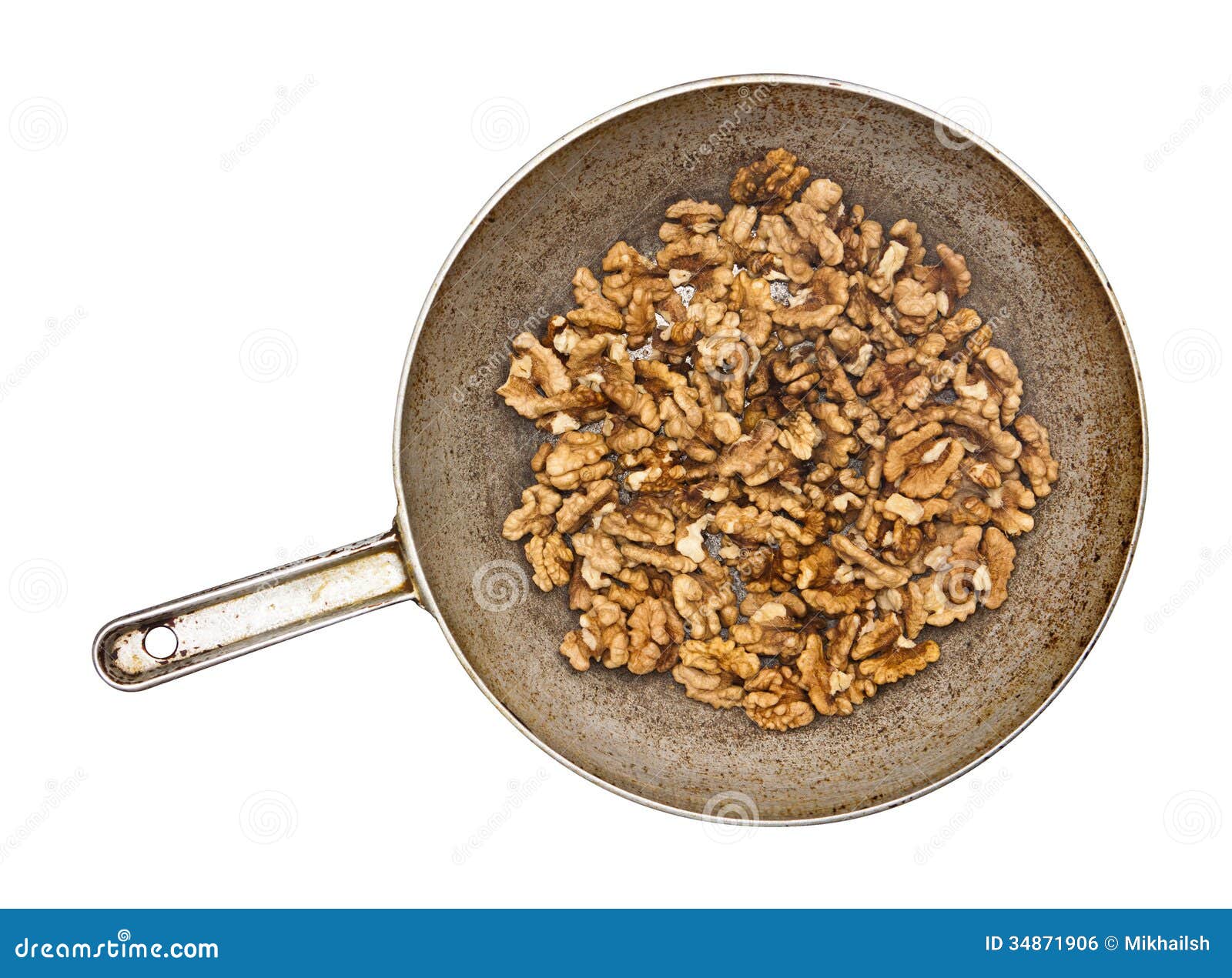 Shelled walnuts on pan stock photo. Image of white, walnut - 34871906