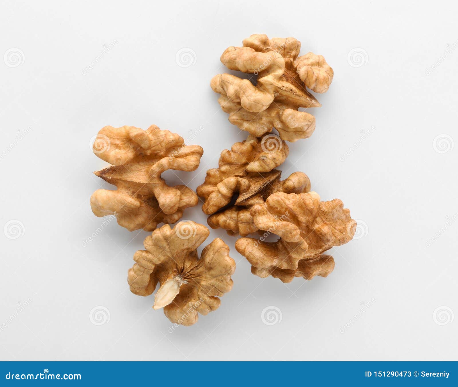 Shelled Walnuts on White Background Stock Image - Image of walnut ...