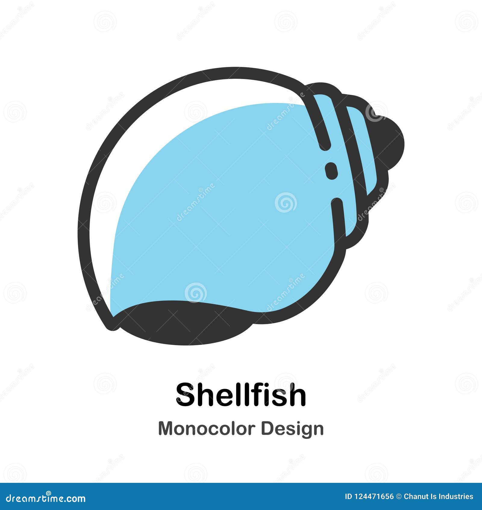 Shellfish Monocolor Illustration Stock Vector - Illustration of ...
