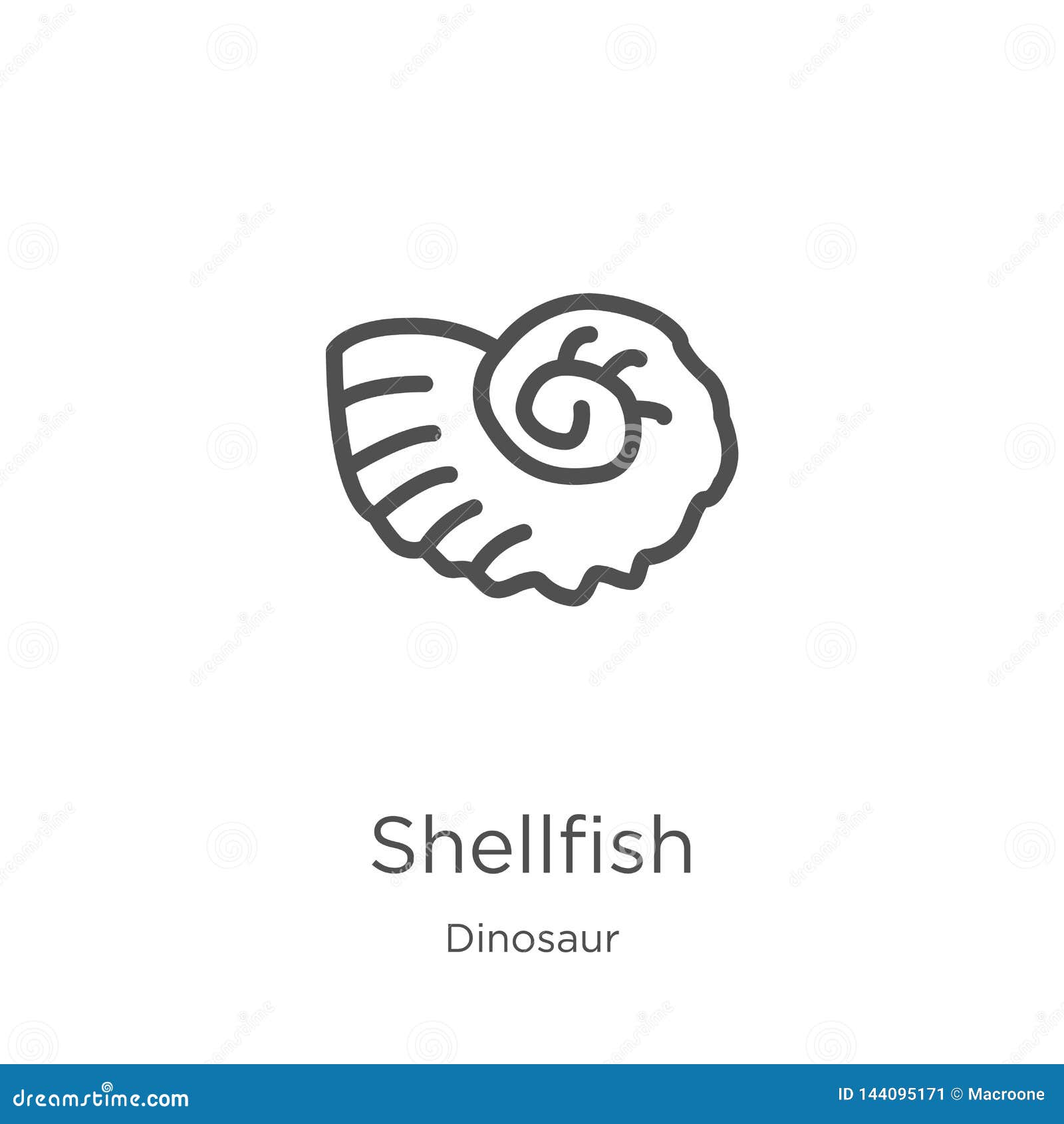 Shellfish Icon Vector from Dinosaur Collection. Thin Line Shellfish ...