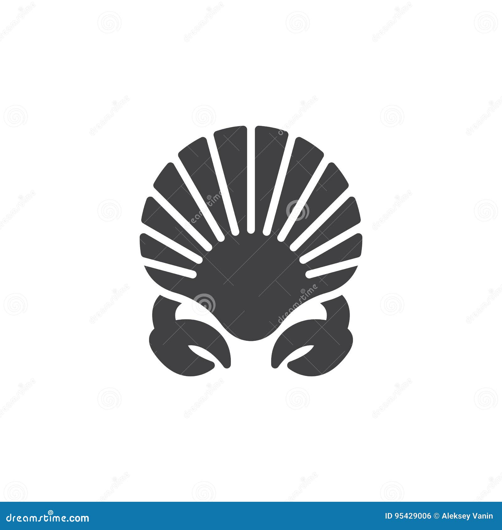 Shellfish Icon Vector, Filled Flat Sign, Solid Pictogram Isolated on ...
