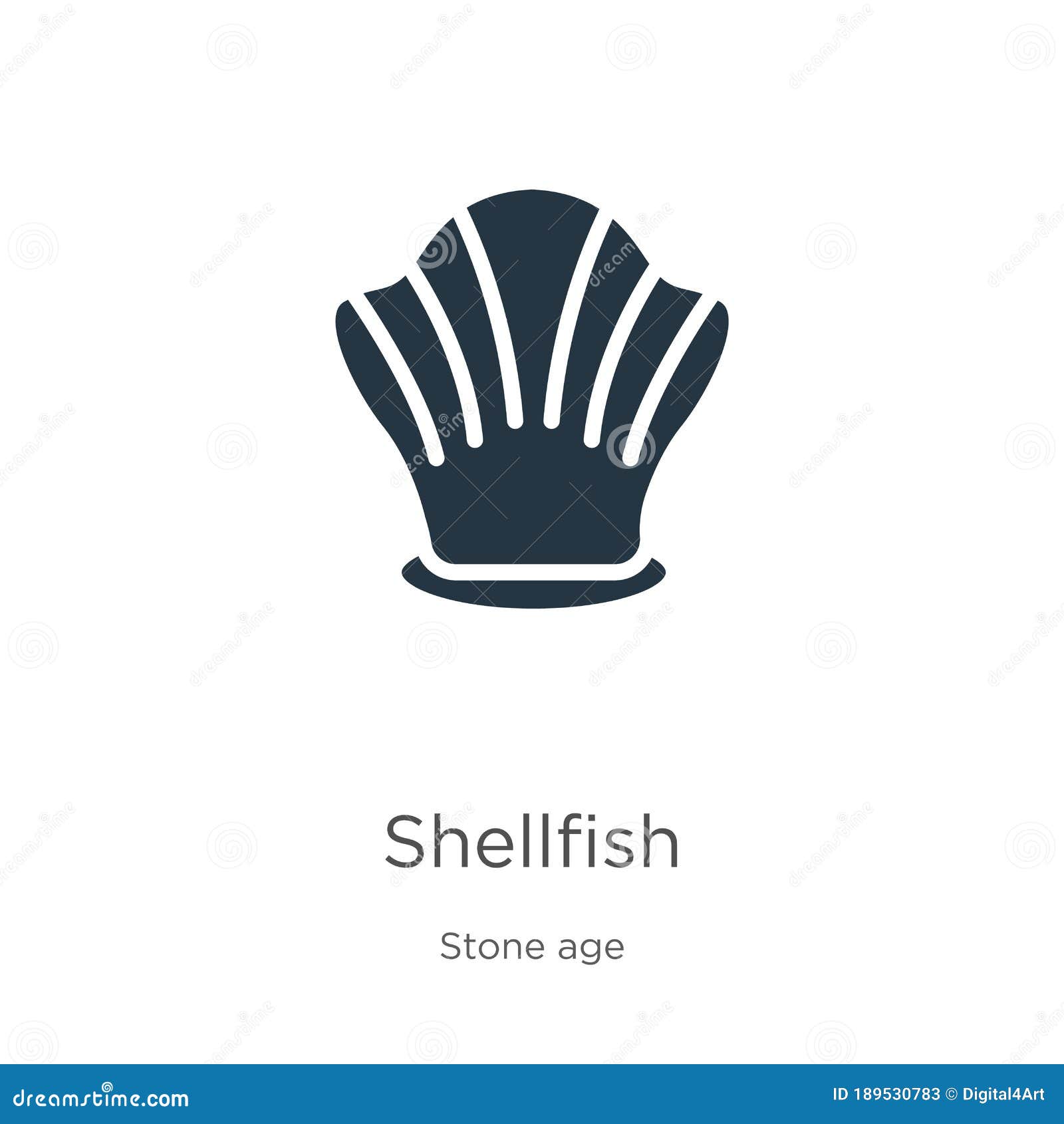 Shellfish Icon Vector. Trendy Flat Shellfish Icon from Stone Age ...
