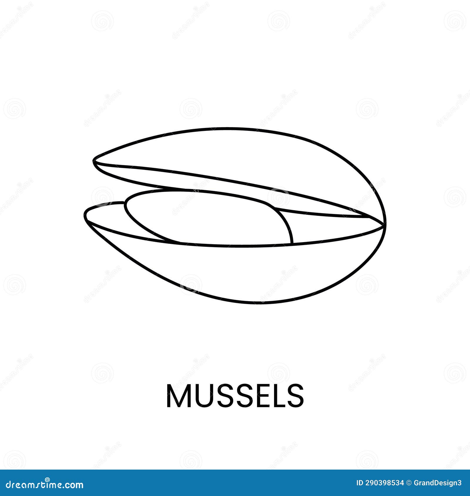 Shellfish Line Icon in Vector, Seafood Illustration. Stock Vector ...