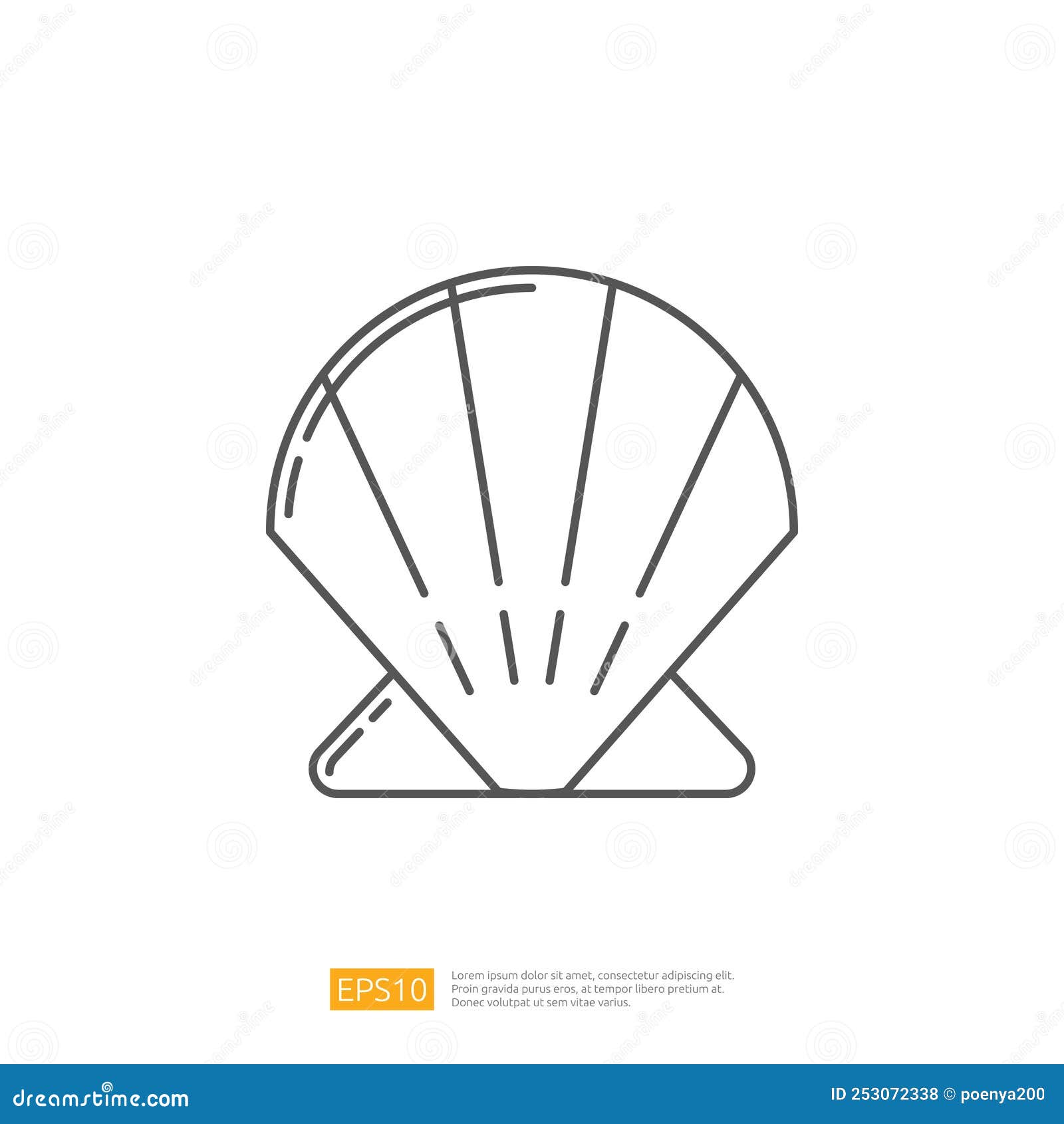 Shellfish Outline Icon. Animal Shell Illustration Stock Vector ...