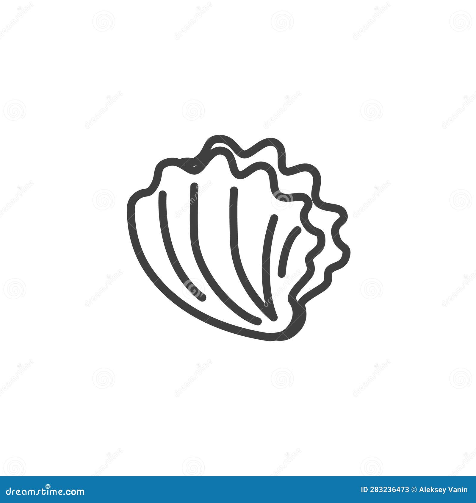 Shellfish shell line icon stock illustration. Illustration of marine ...