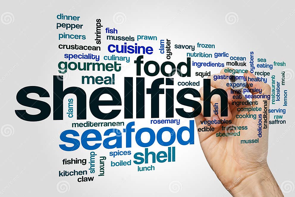 Shellfish Word Cloud Concept Stock Photo - Image of marine, fresh: 90731836