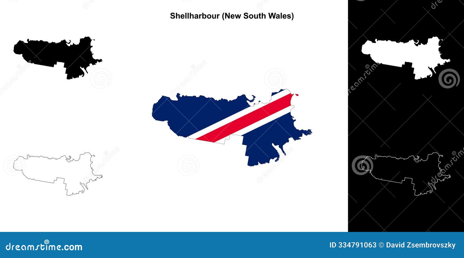 Shellharbour outline map stock illustration. Illustration of ...