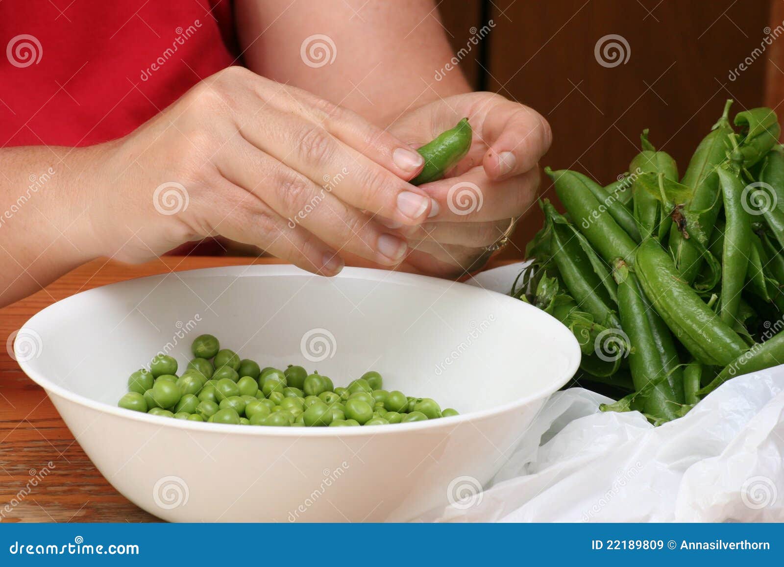 Shelling Fresh Garden Peas stock image. Image of nutrition - 22189809