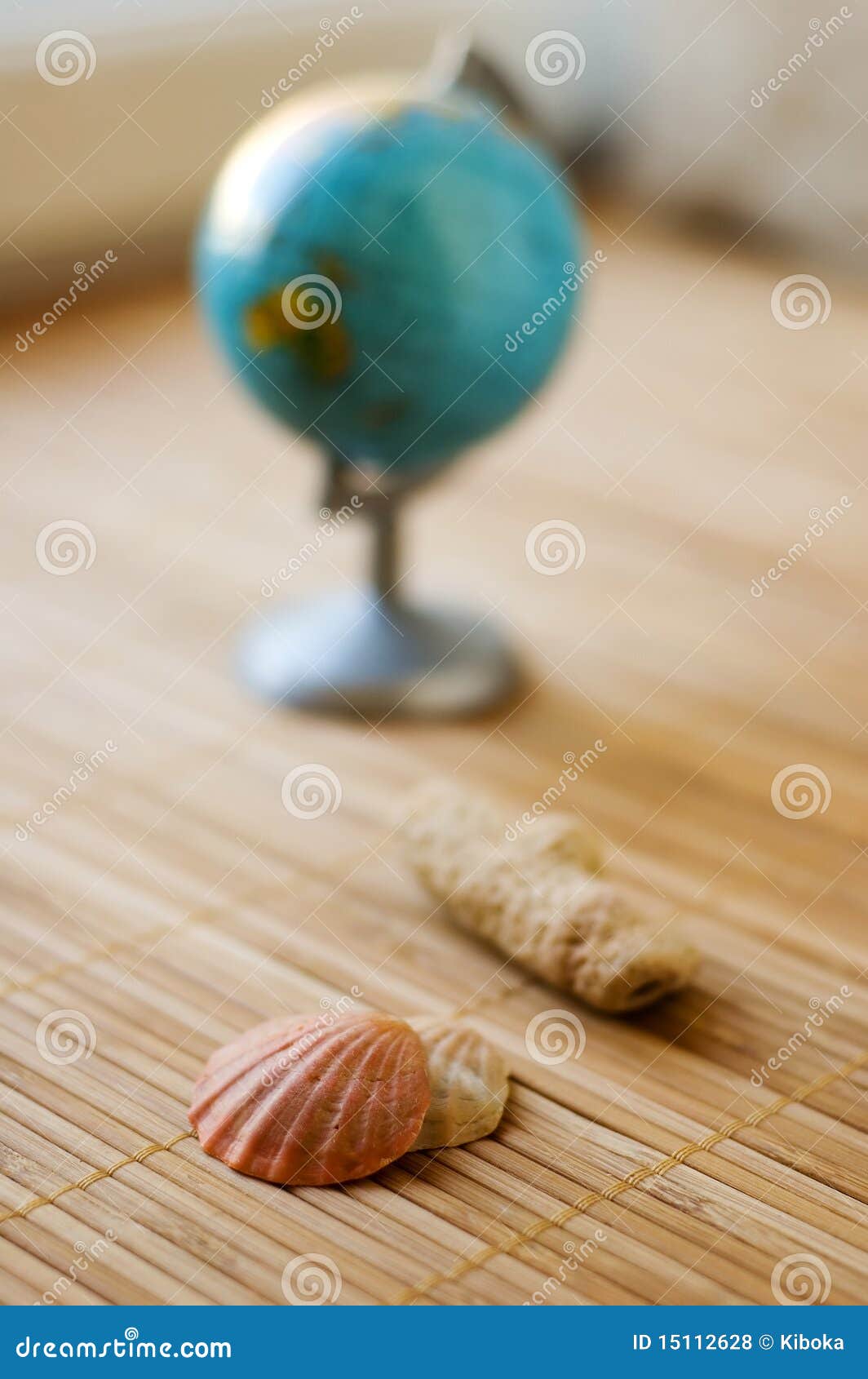 Shells and globe stock photo. Image of brown, travel - 15112628