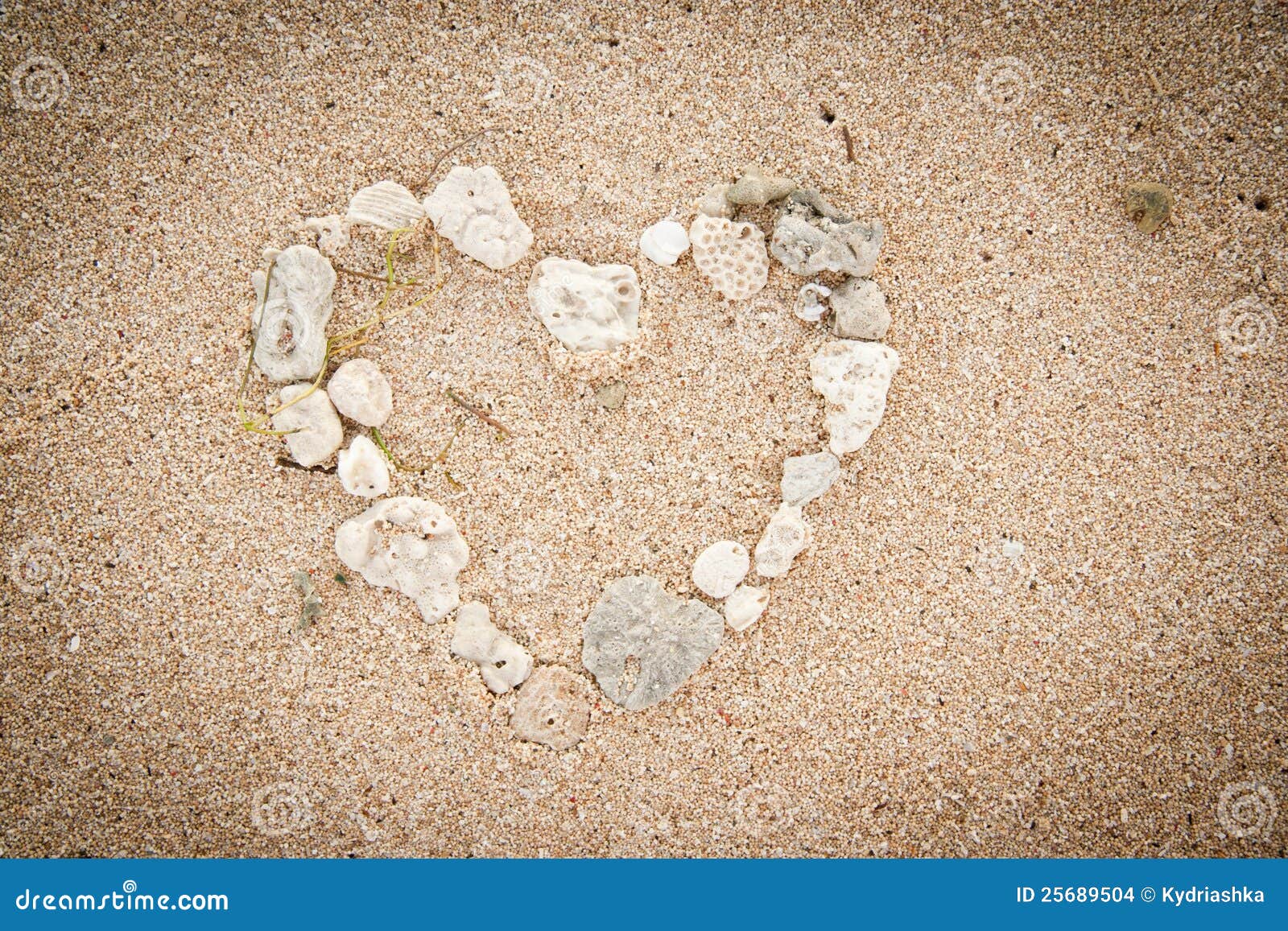 Shells on the Ocean Beach, Heart Shape Background Stock Photo - Image ...