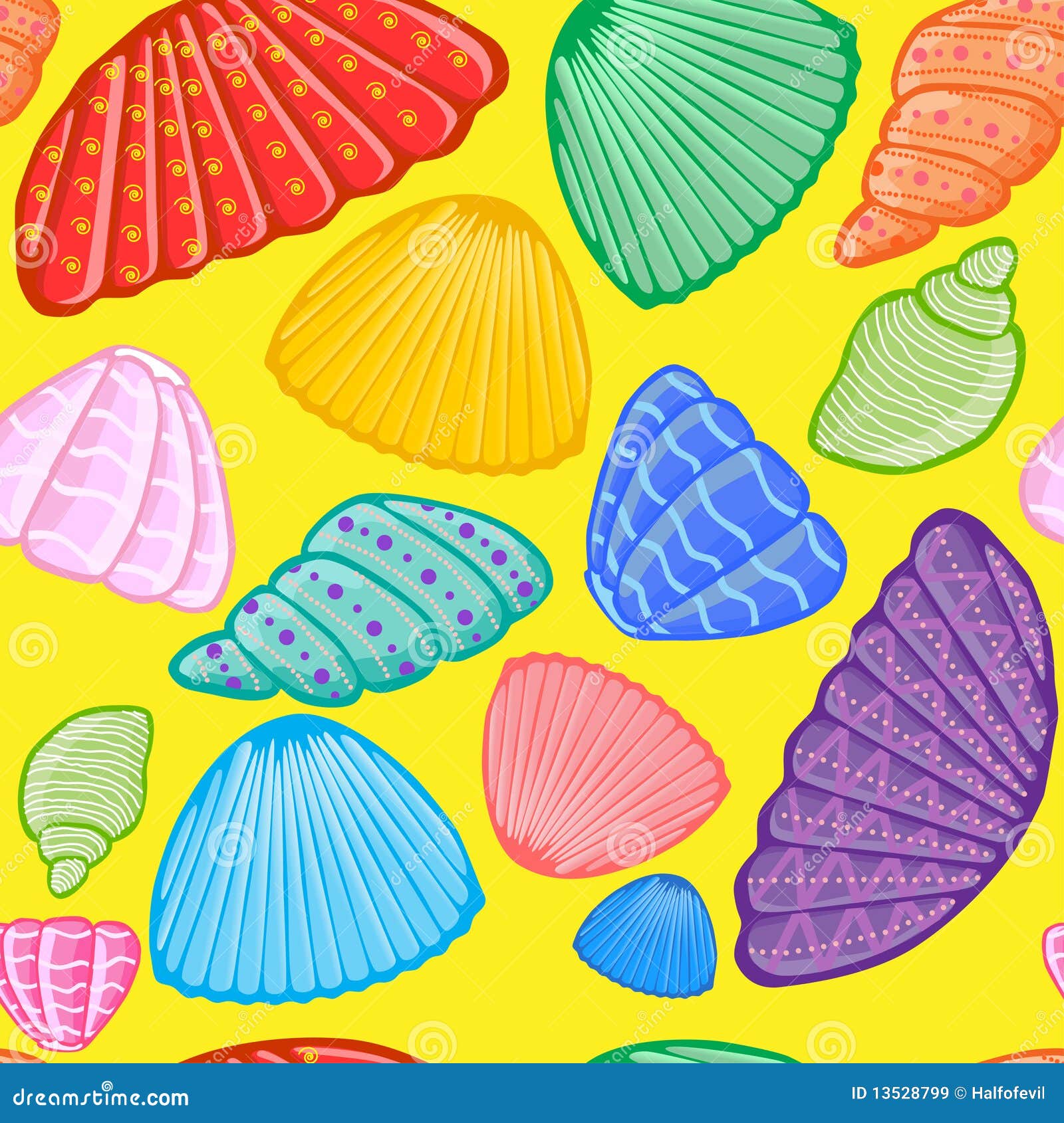 Shells pattern stock vector. Illustration of holiday - 13528799