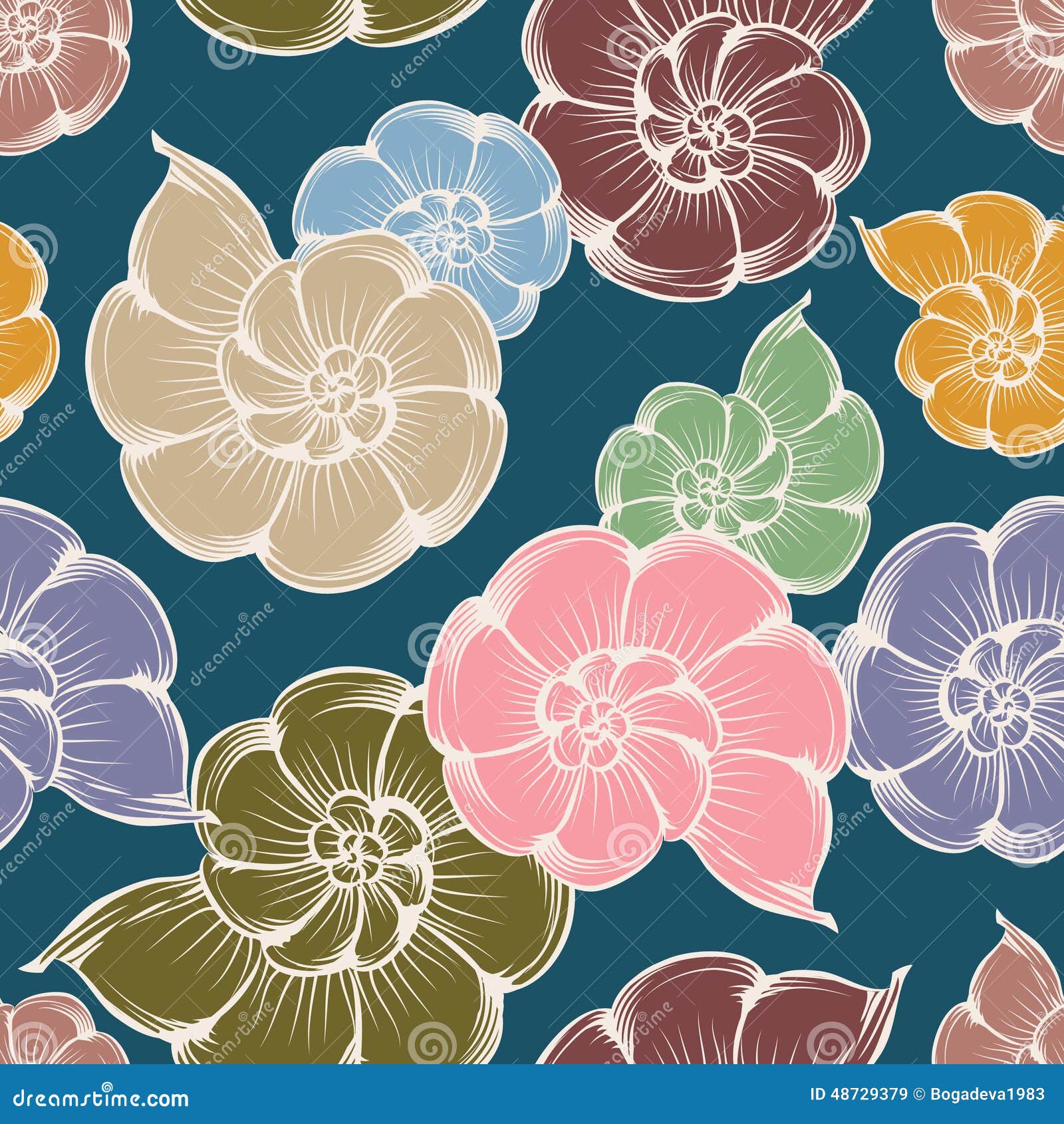 Shells Pattern Cartoon Vector | CartoonDealer.com #48729379