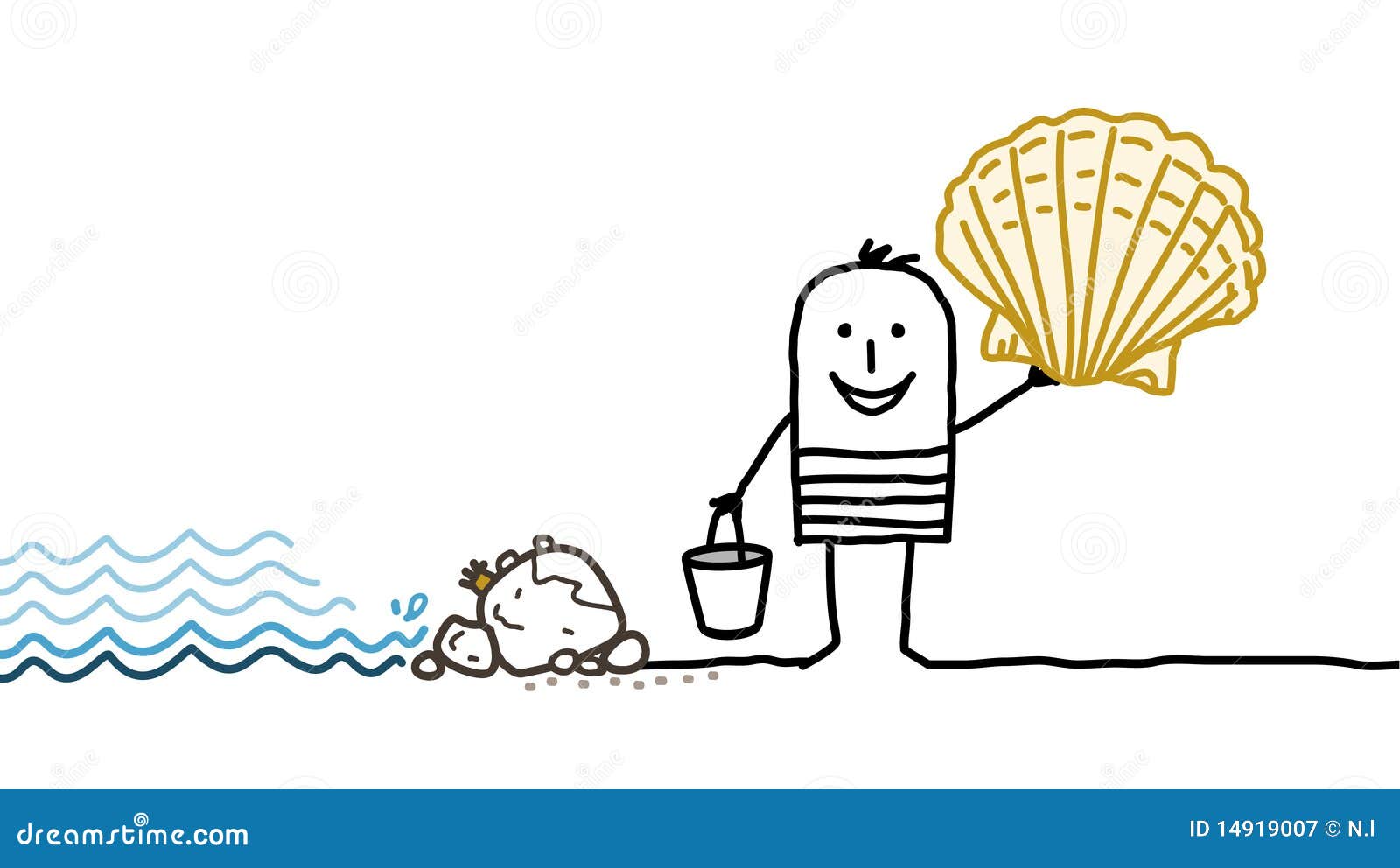 Shells picking stock vector. Illustration of sketch, rocks - 14919007