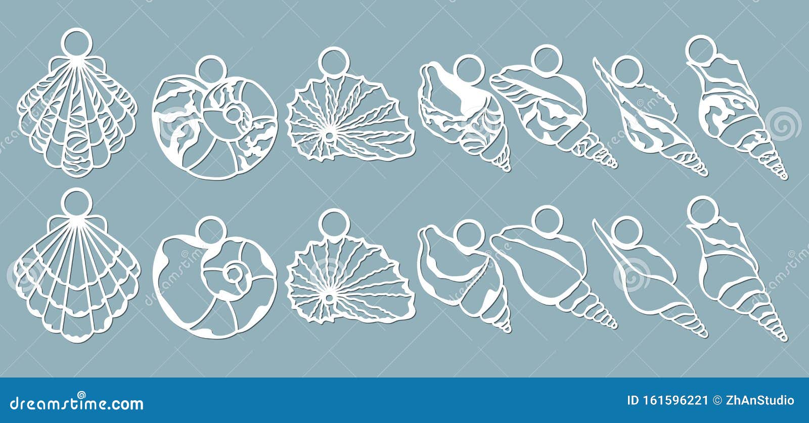 Shells Of The Sea. Laser Cutting. Craft Paper For Decoration. Plotter ...