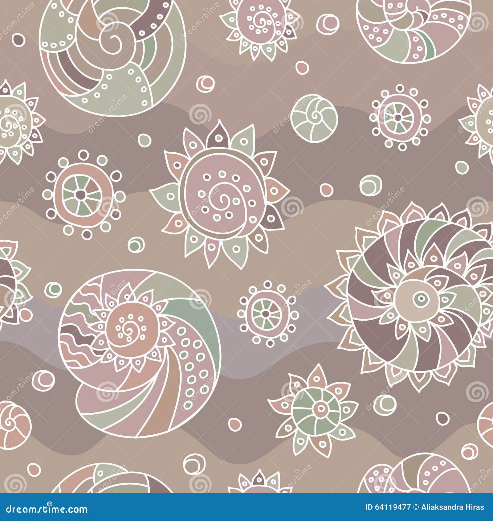 Sea Shells. A Set Of Beige Seashells. Watercolor Pattern. Hand-painted ...