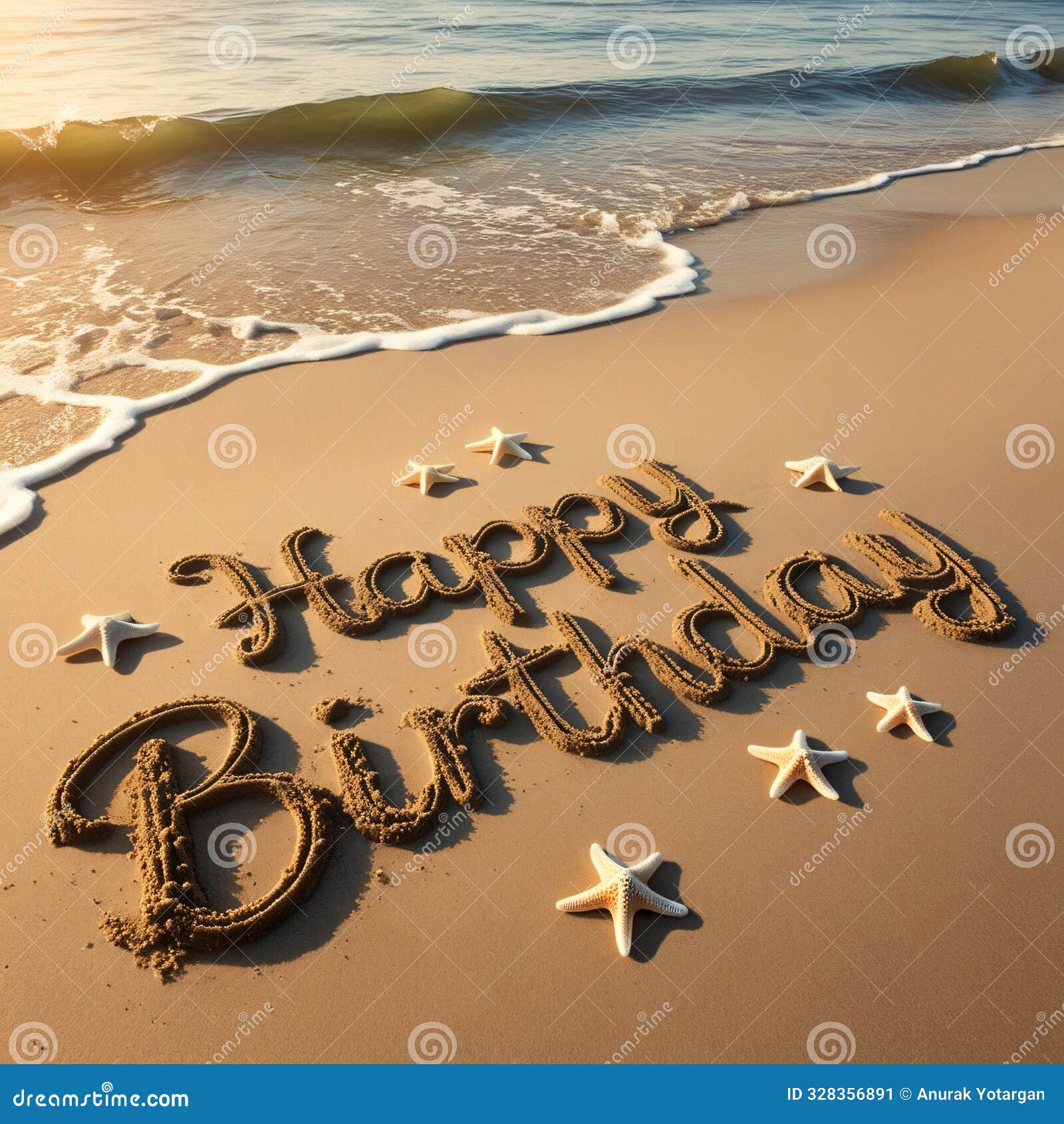 Shells Spelling Happy Birthday in the Sand Stock Illustration ...