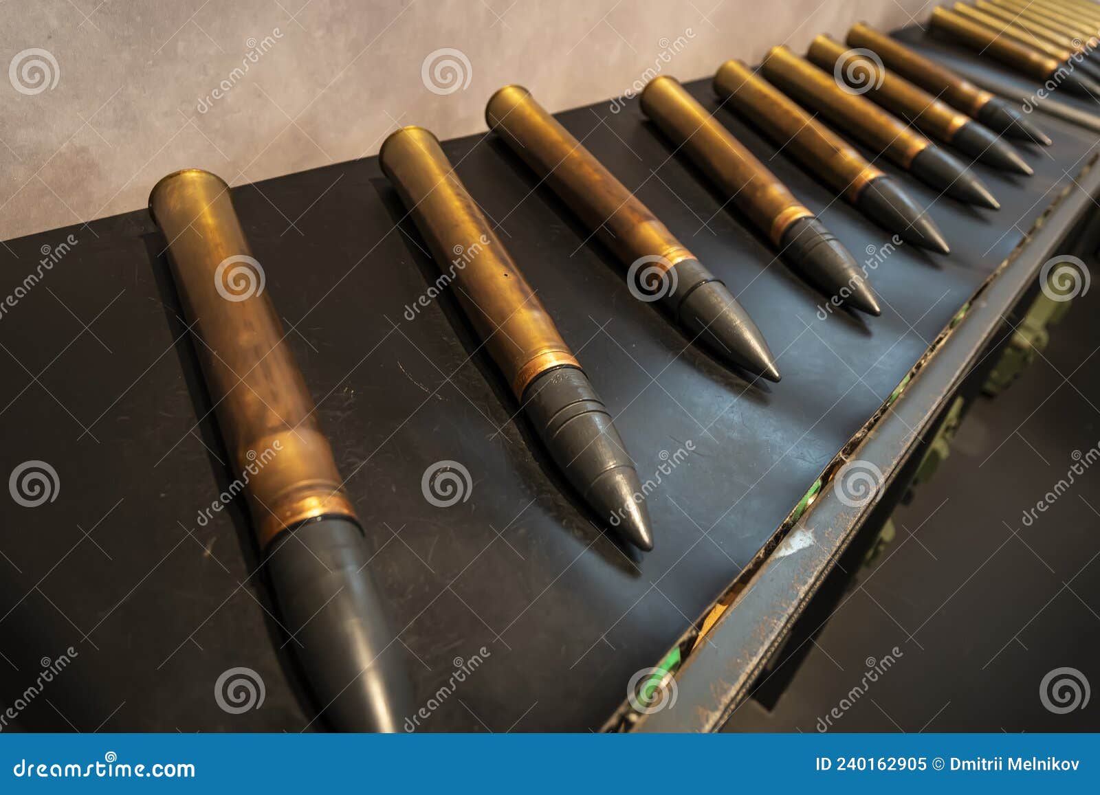 Military Industry. Shells for the Tank on the Conveyor Stock Image ...