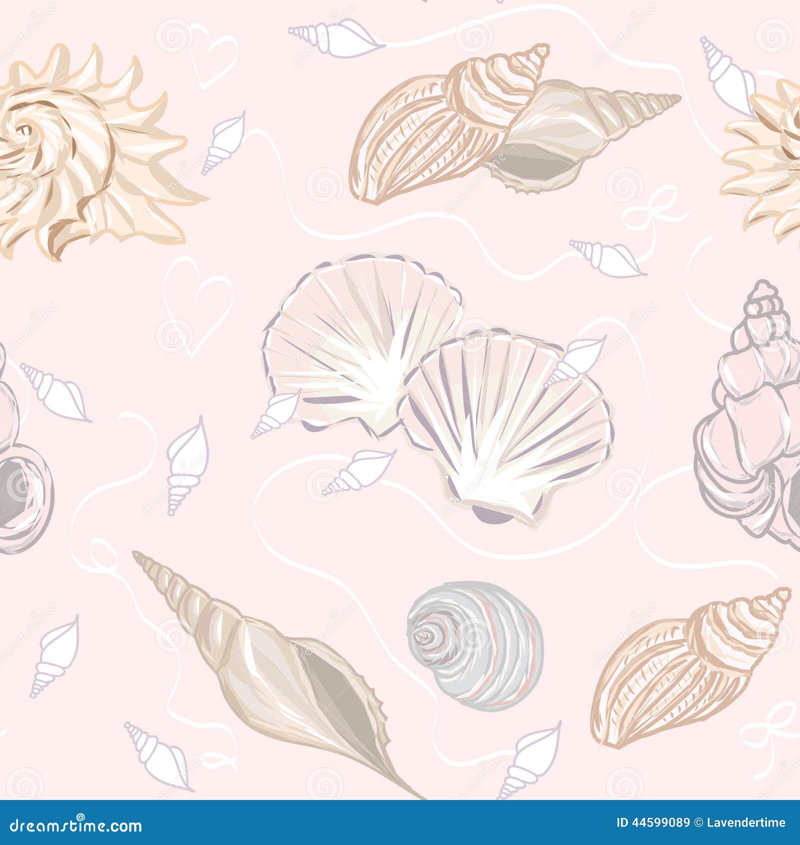 Shelly Seamless Vector Pattern Stock Vector - Illustration of mollusk ...