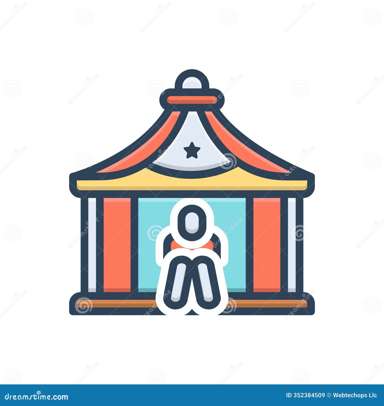 Color Illustration Icon for Shelter, Refuge and Tent Stock Illustration ...
