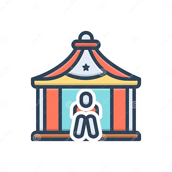 Color Illustration Icon for Shelter, Refuge and Tent Stock Illustration ...