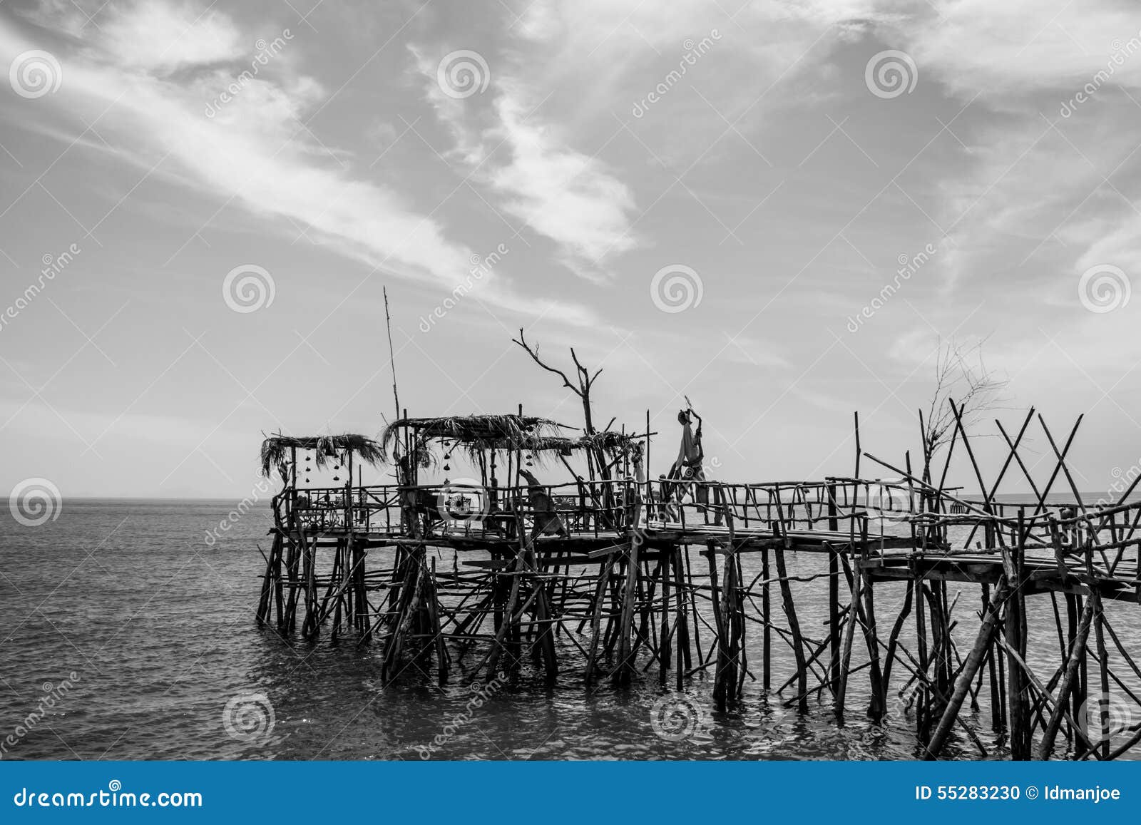 Shelter in the sea stock photo. Image of morning, beach - 55283230